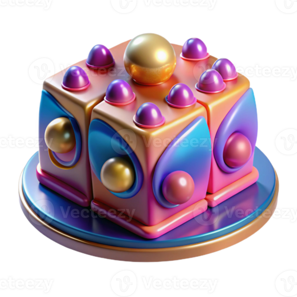Abstract 3d Render Colorful Geometric Cube With Spheres 56479676 Png