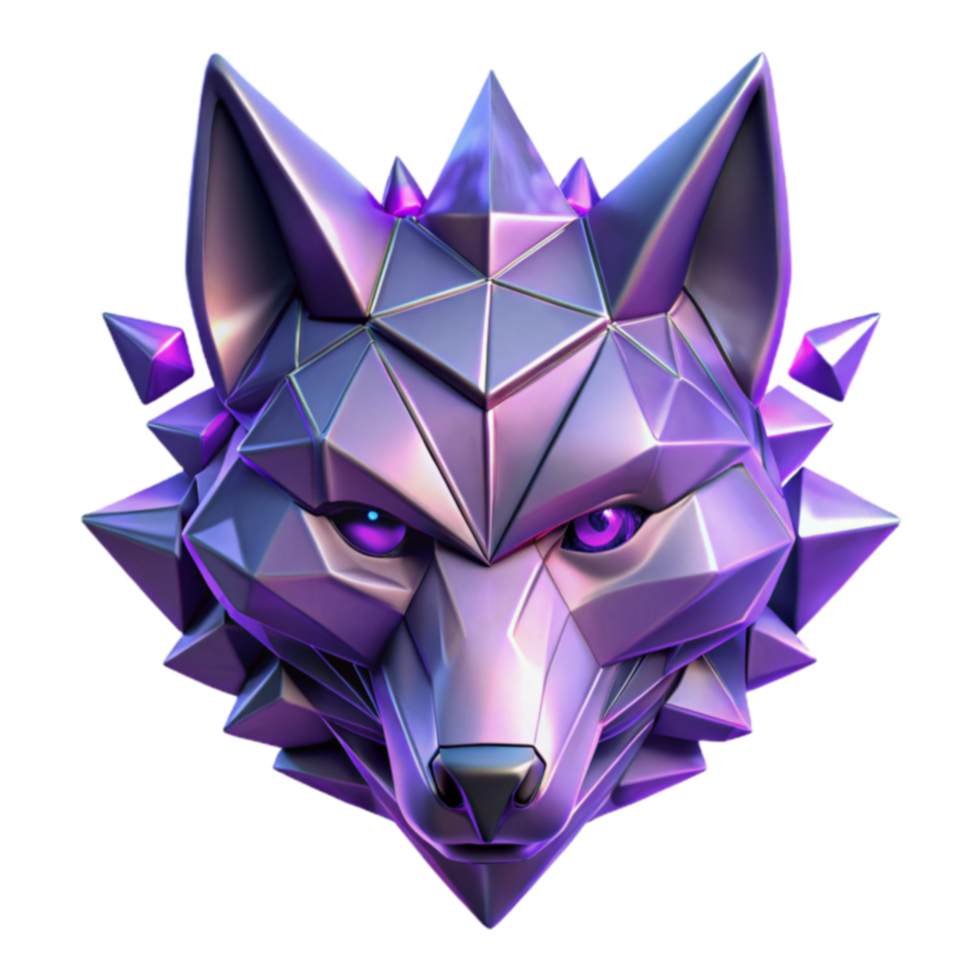 Geometric Wolf Head Digital Art, Low Poly, 3D Render 56480446 PNG