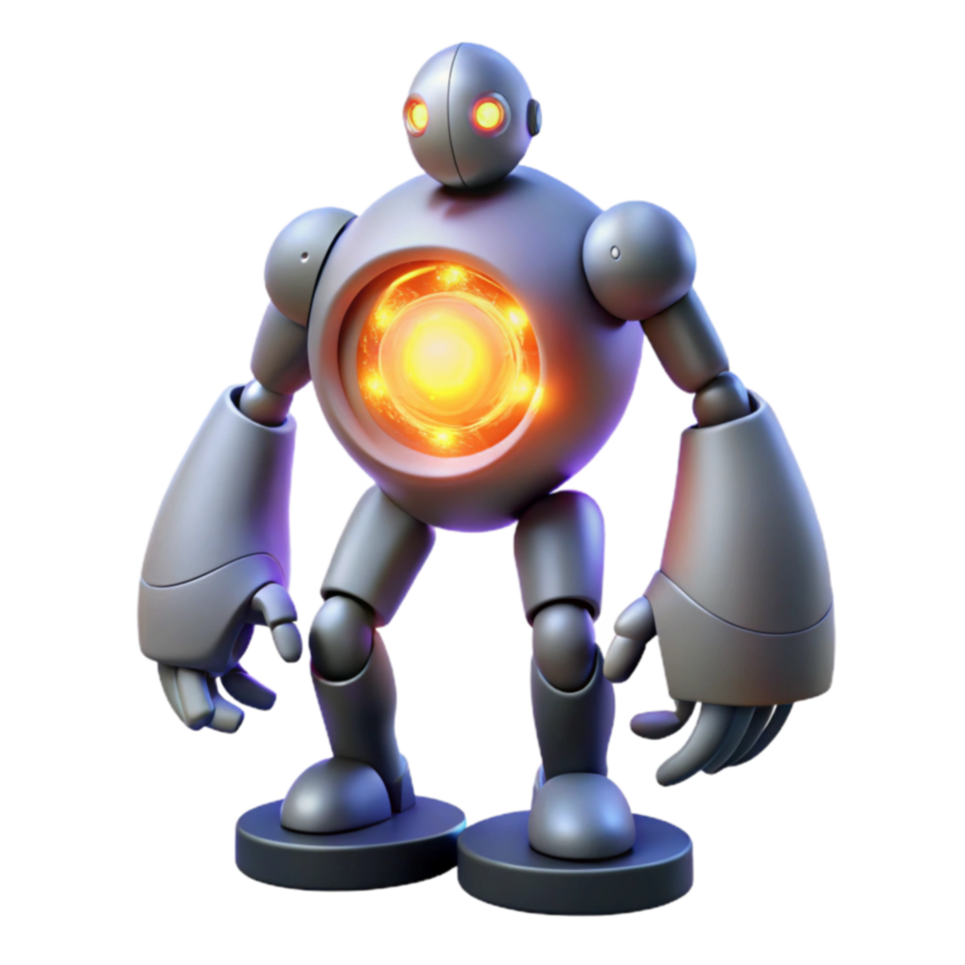 Glowing Core Robot 3D Render of Futuristic Mech 56480455 PNG