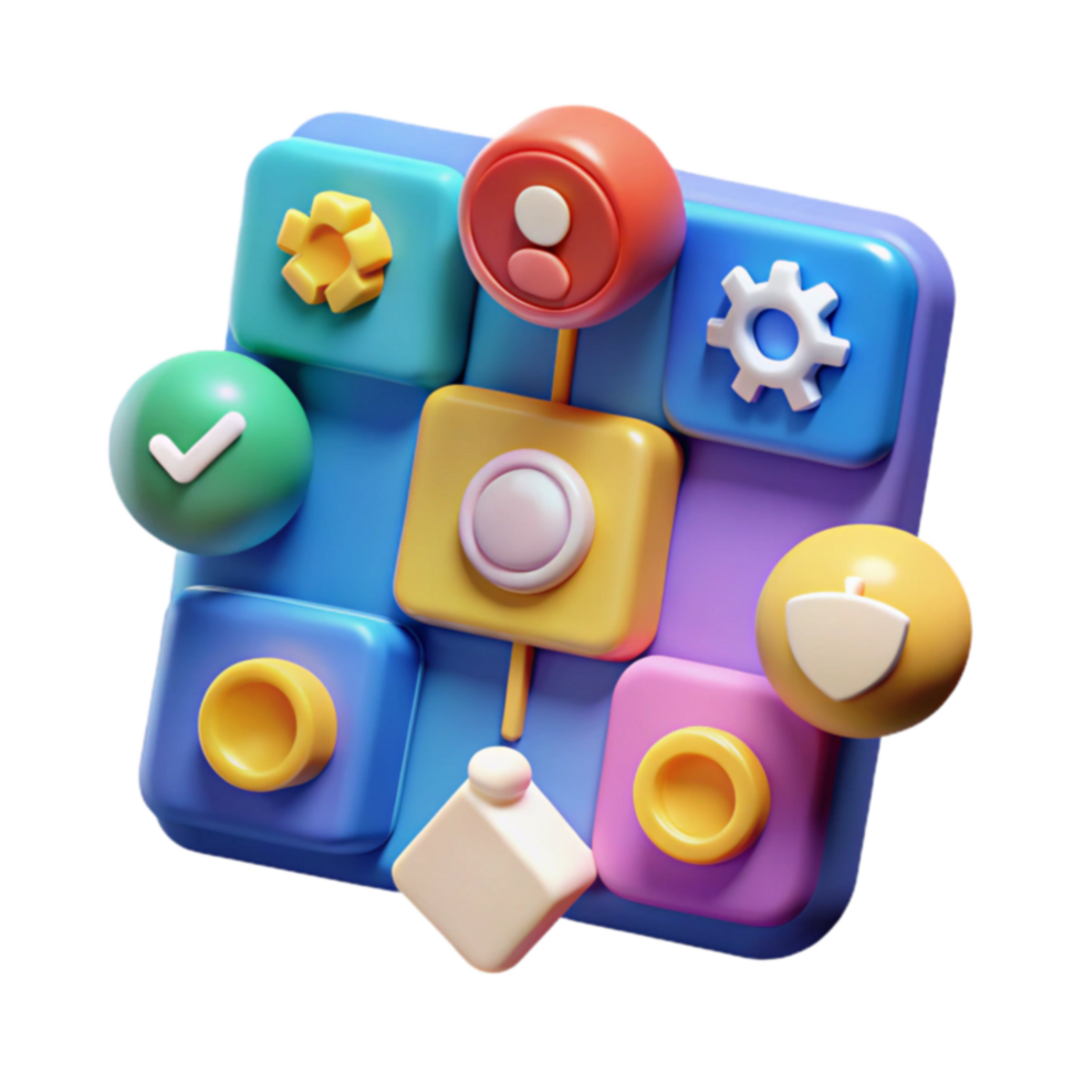 Interactive 3d Ui Design Colorful App Interface 56480936 Png