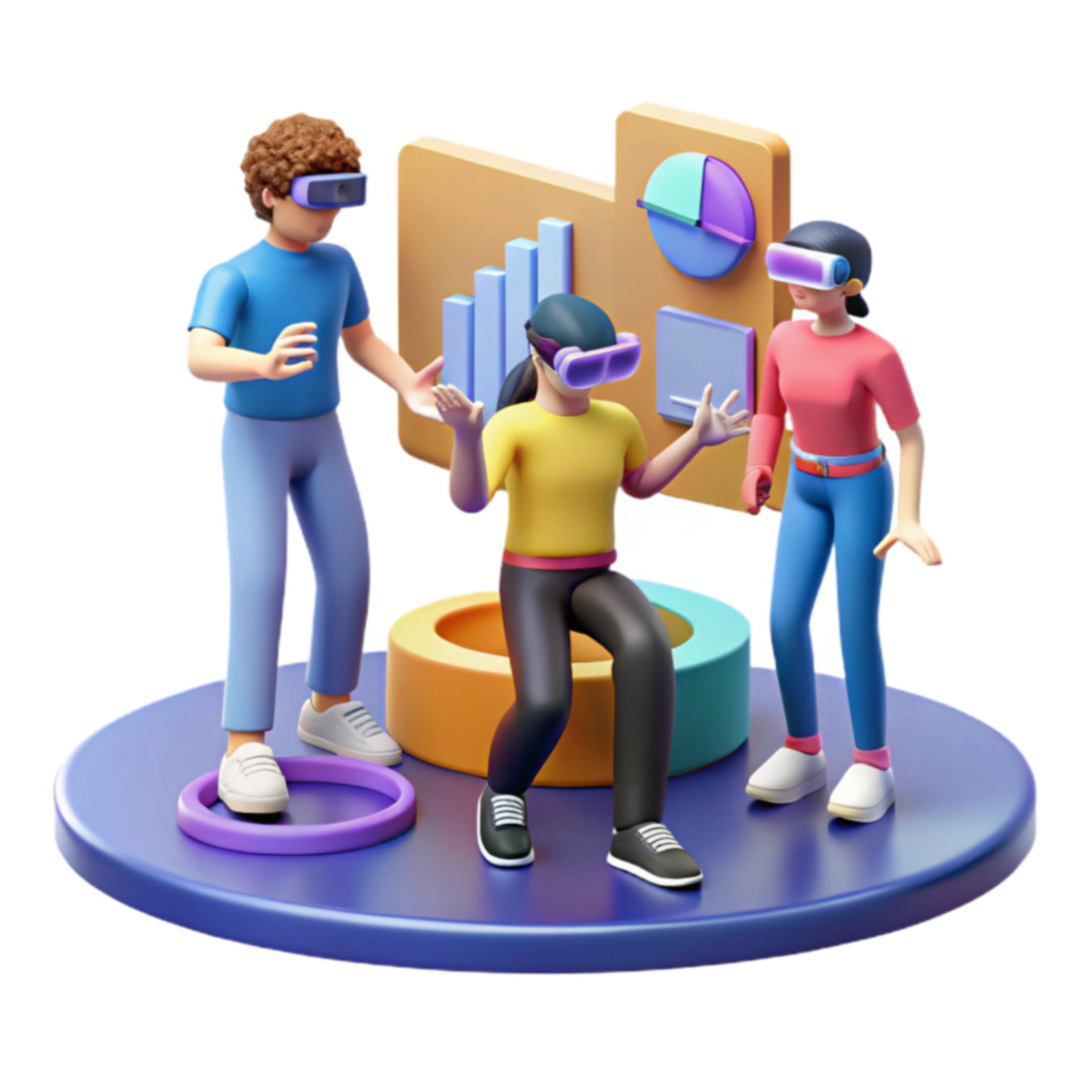 Virtual Reality Collaboration Data Visualization In 3d 56481808 Png