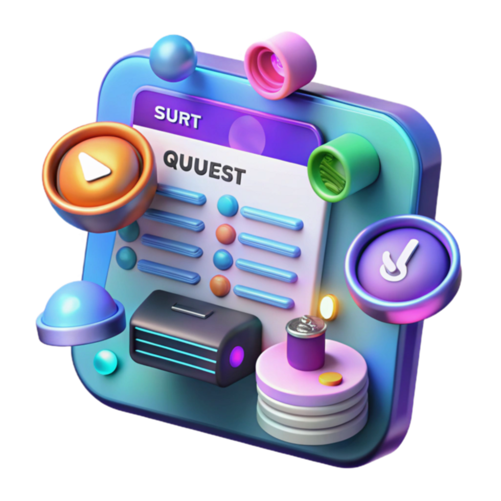 Interactive 3D Quest Interface Design 56483113 PNG