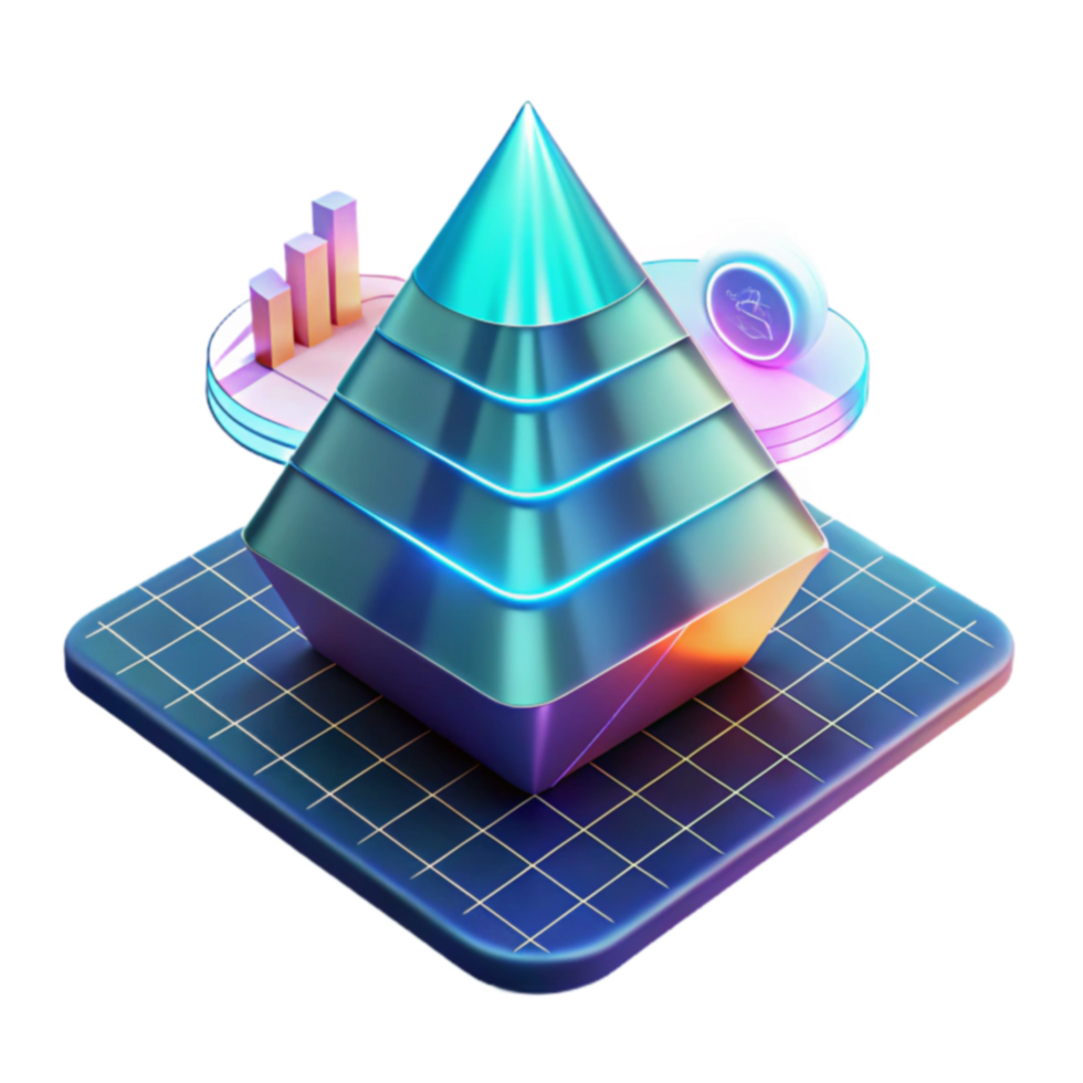 Layered Data Visualization A 3D Pyramid Chart 56483205 PNG