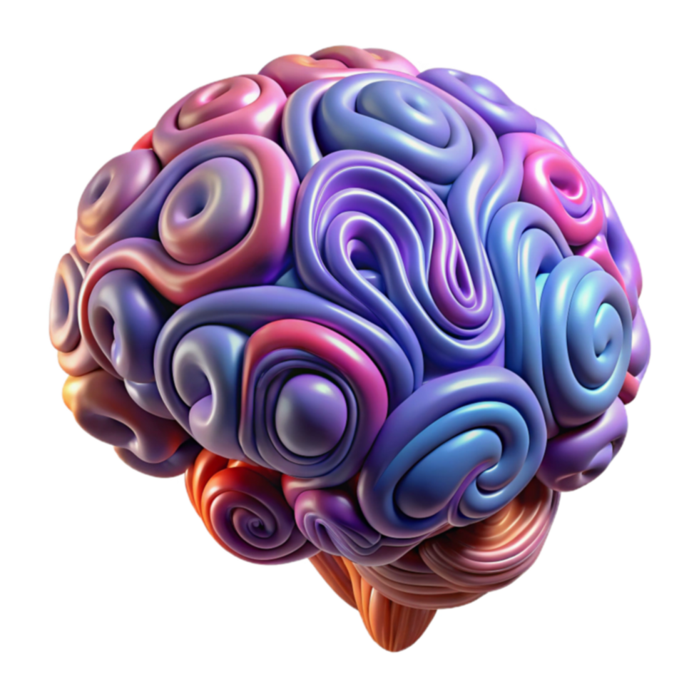 Abstract Brain Colorful 3d Render Of Neurological Pathways 56483314 Png