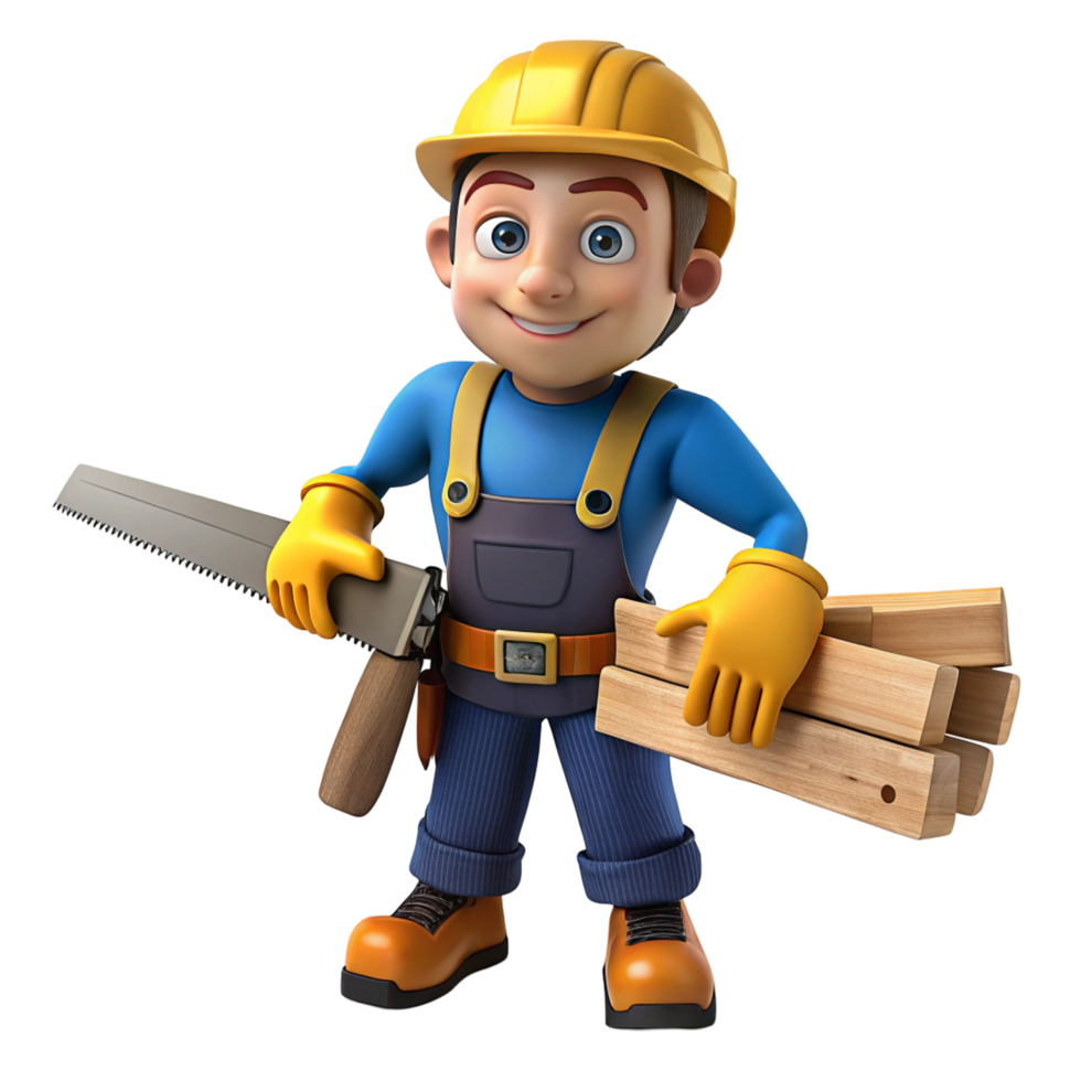 Cheerful Cartoon Carpenter Holding Hand Saw 56484282 PNG Cheerful Cartoon Carpenter Holding Hand Saw 56484282 PNG