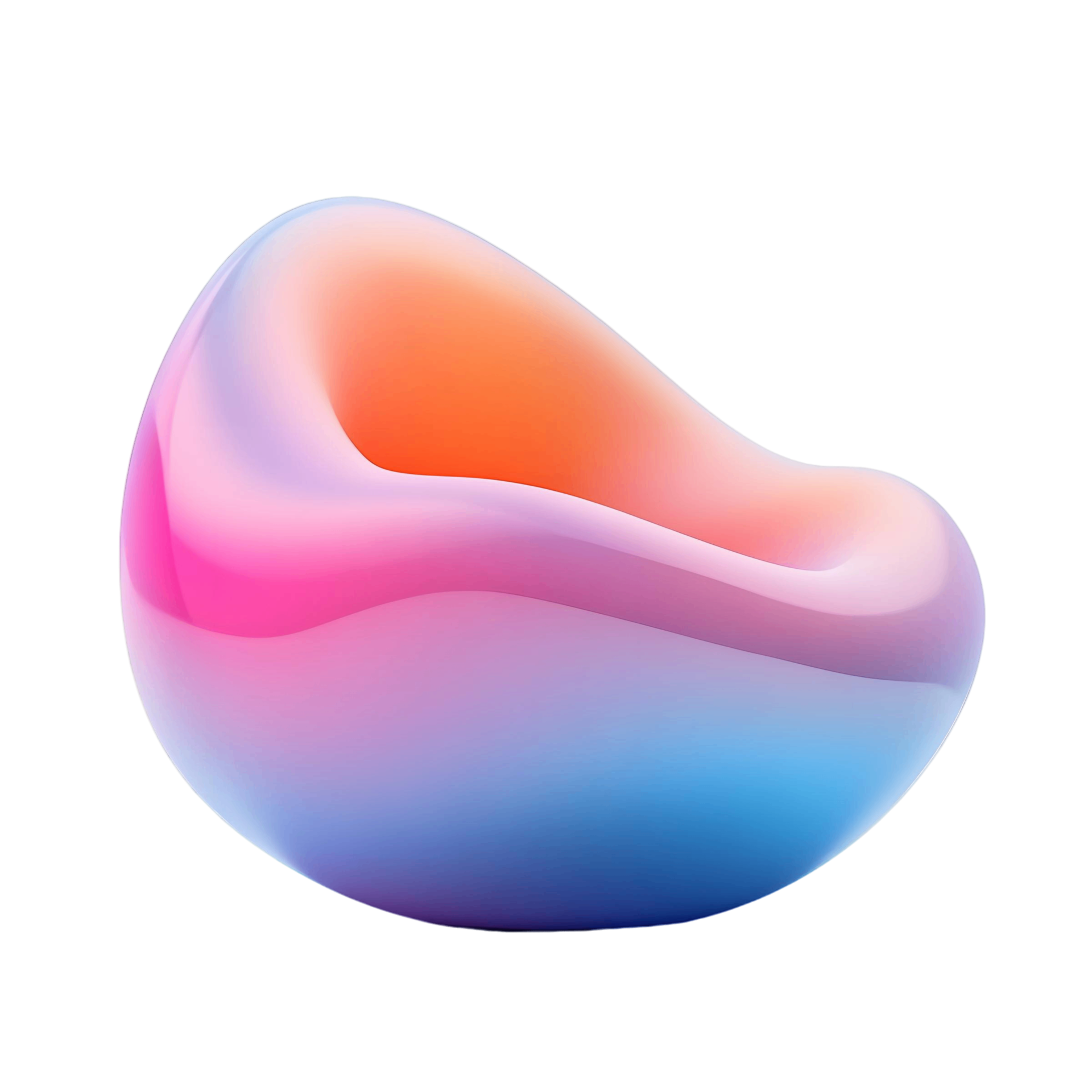 Floating 3D vibrant gradient blob with a glossy texture 56484597 PNG