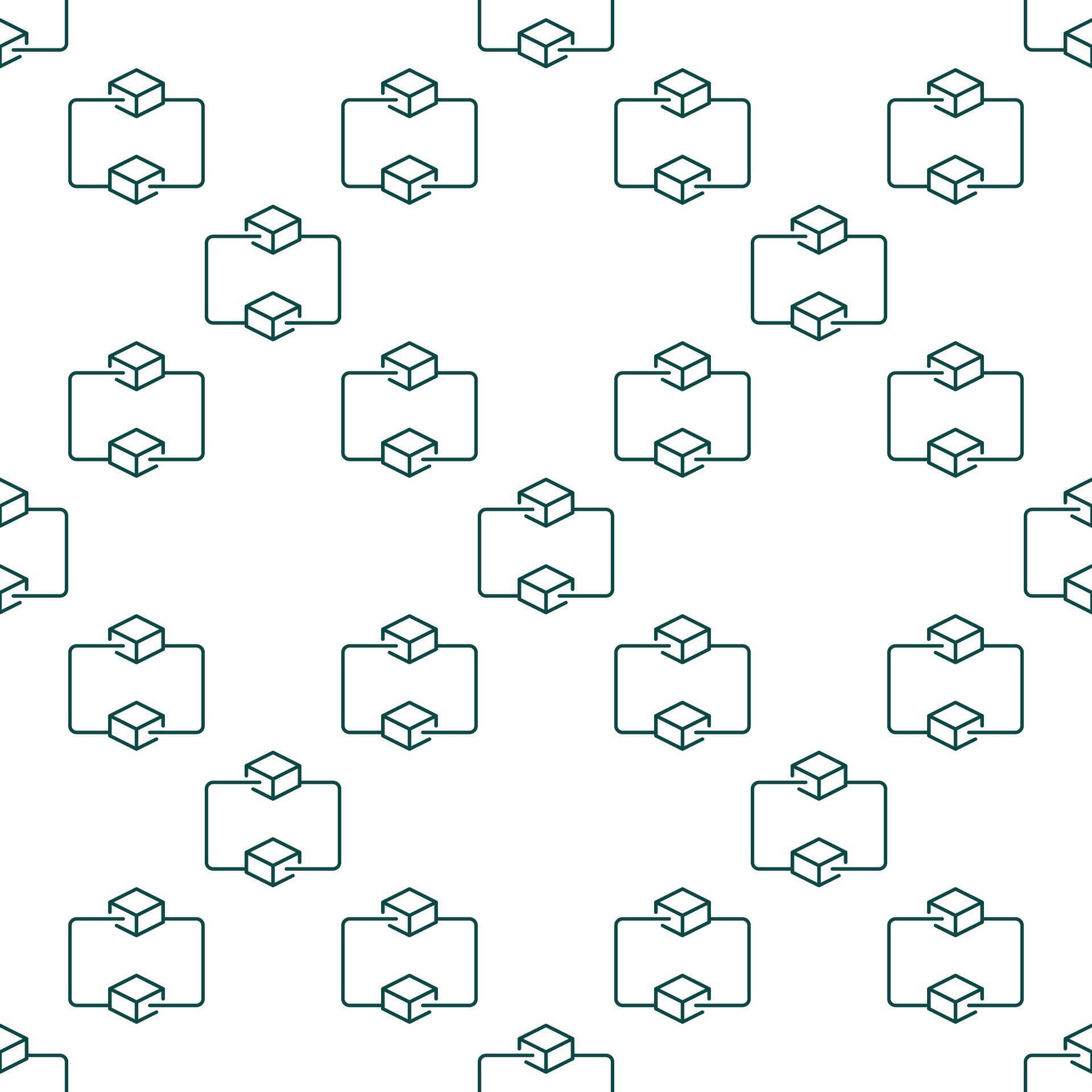 Blockchain Technology Linear Seamless Pattern Two Connected Blocks