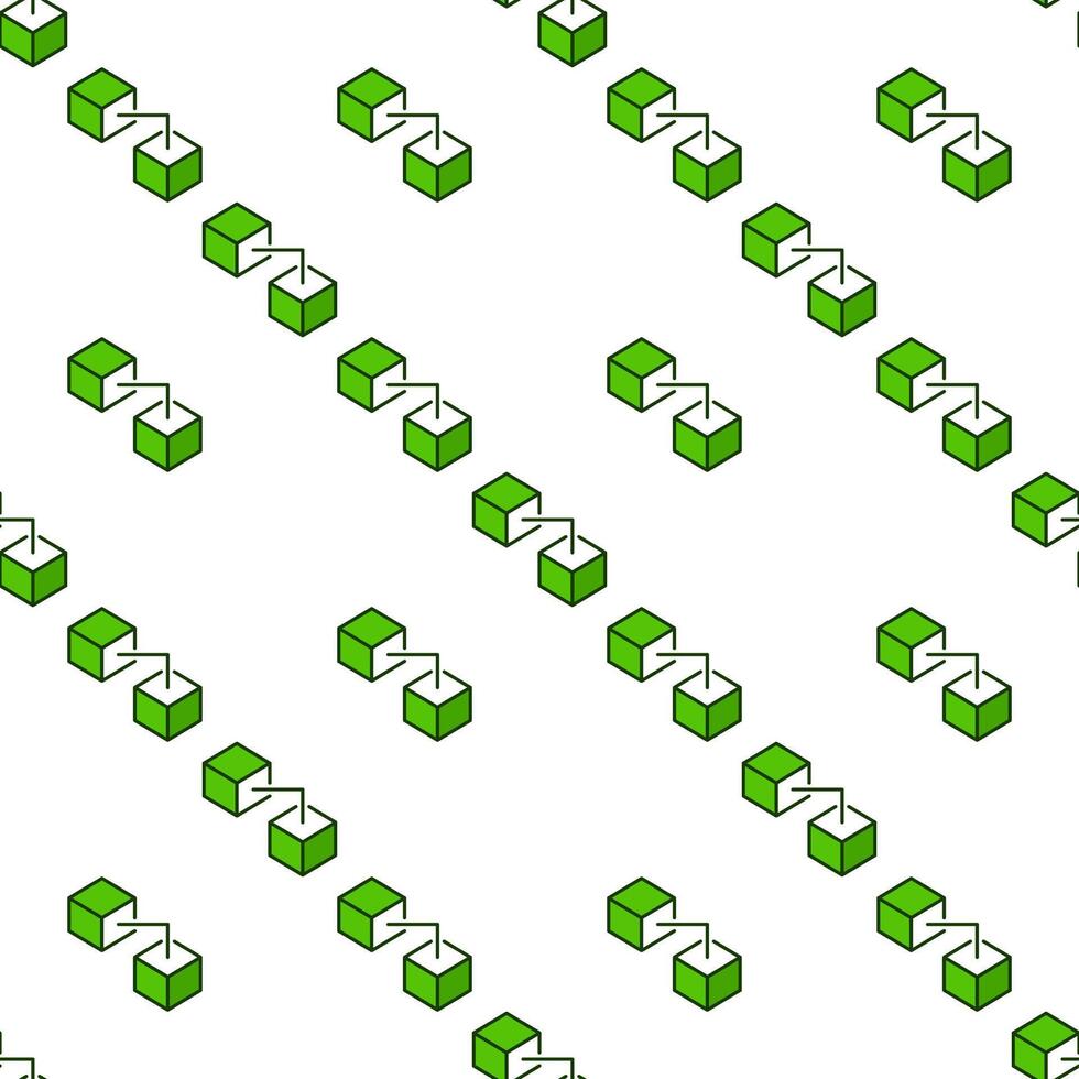 Two Connected Blocks Modern Seamless Pattern Blockchain Technology