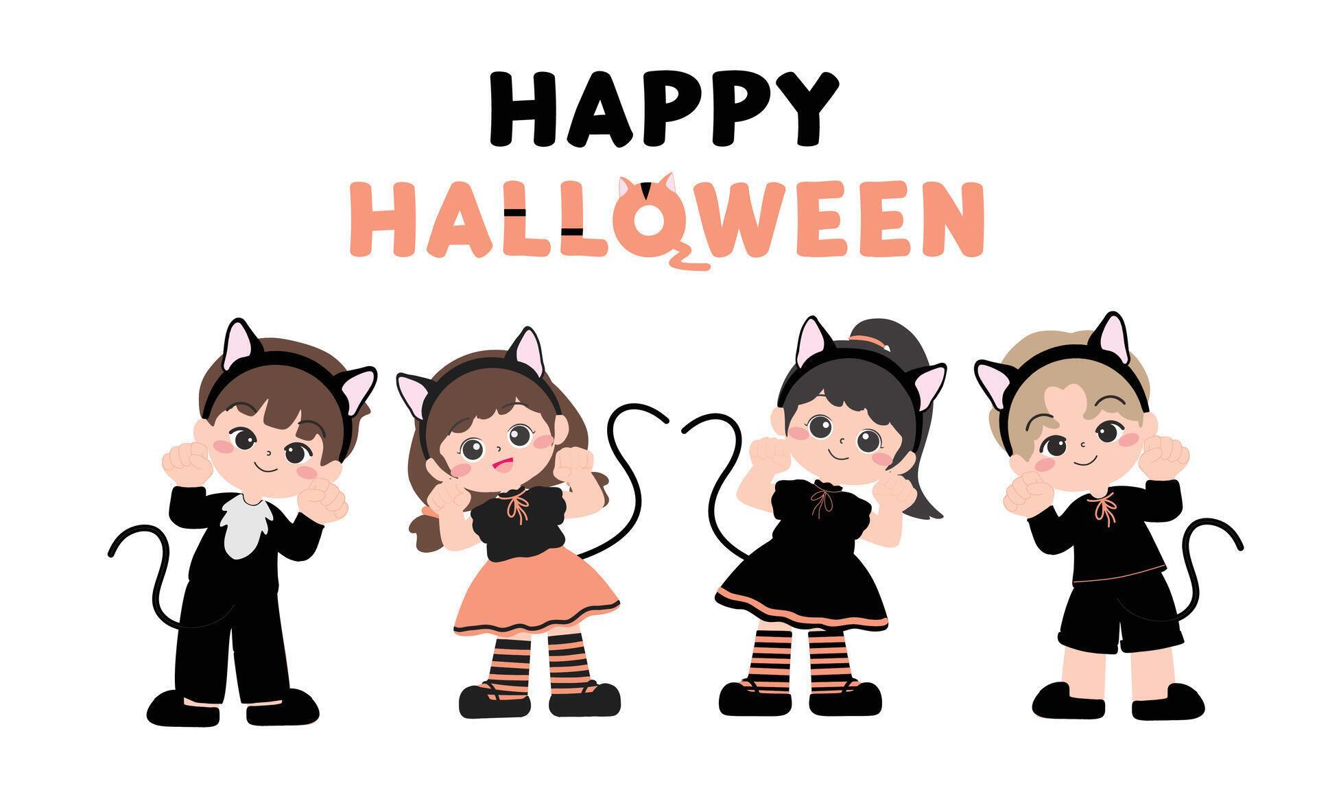 Cute cat costume for Halloween party 56493625 Vector Art at Vecteezy