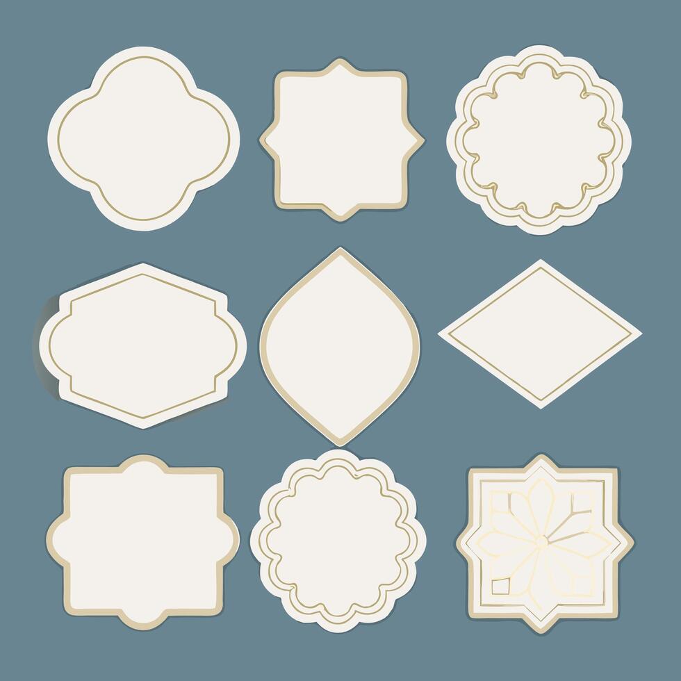 Set Of Simple Line Frames With Double Stroke Easily Editable Edges