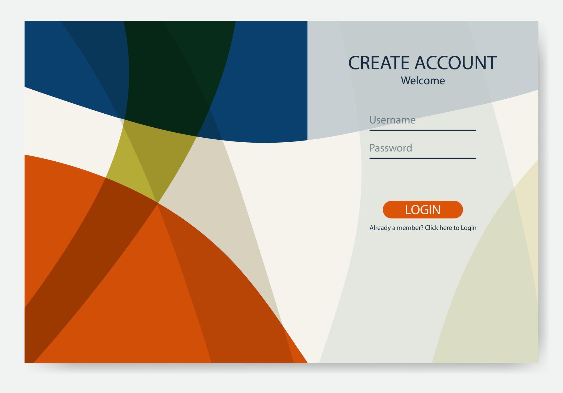 Flat design landing page. Login form user interface template. 56494894 Vector Art at Vecteezy