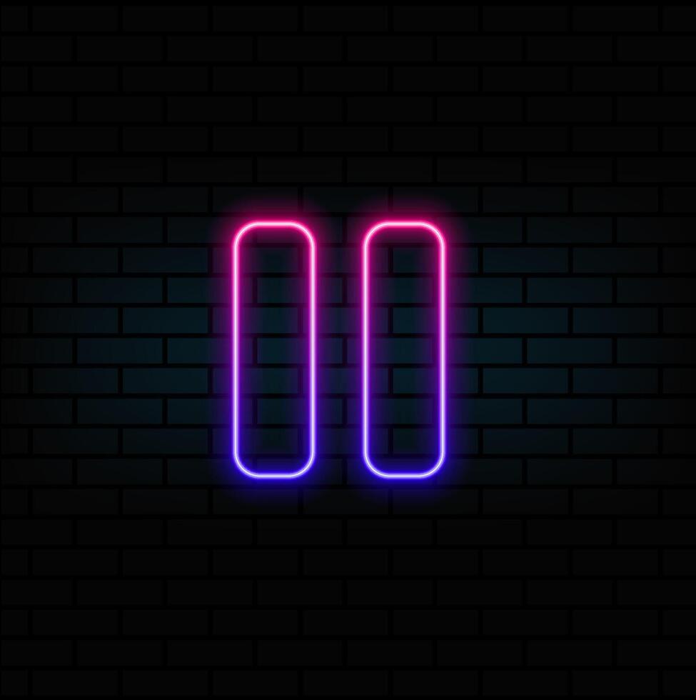 Pause. icon. Button. neon style. 56509898 Vector Art at Vecteezy Pause. icon. Button. neon style. 56509898 Vector Art at Vecteezy