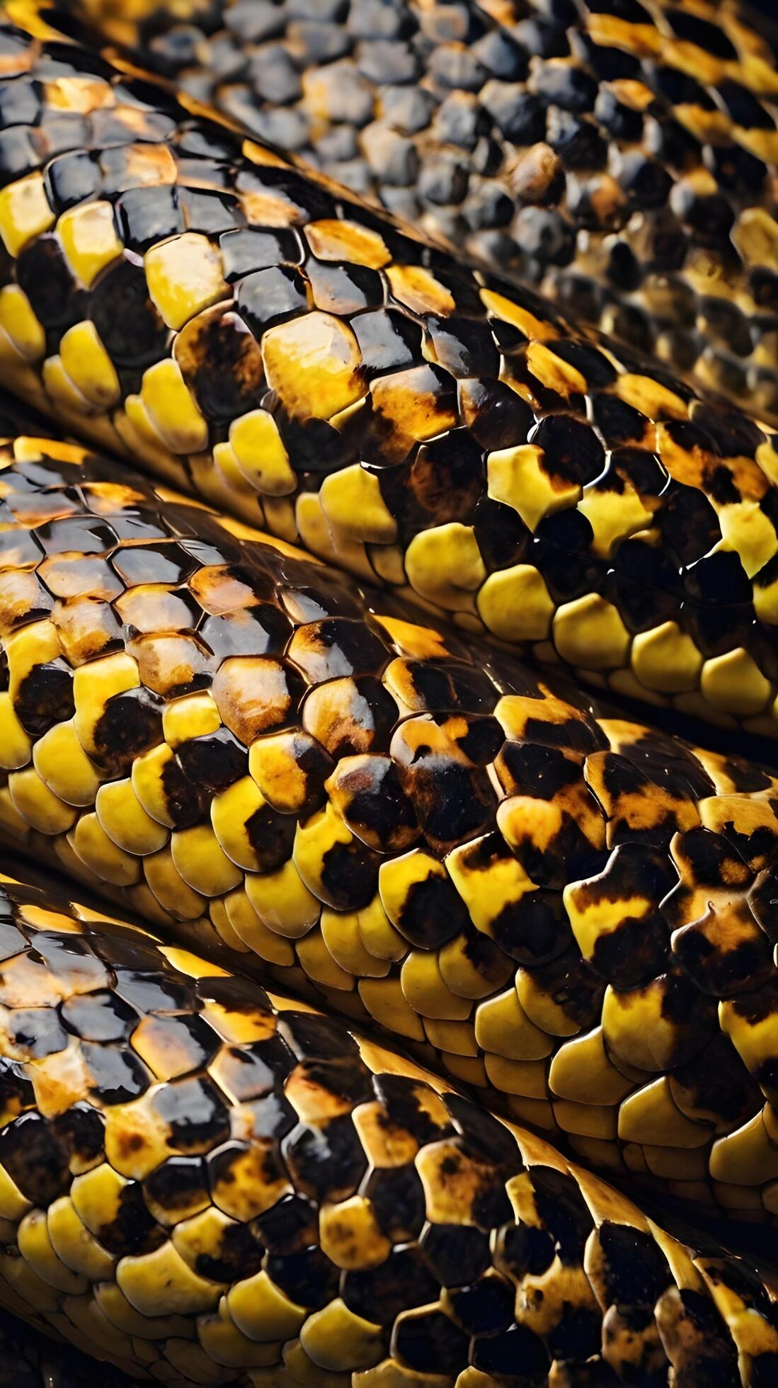A high-detail image showing the overlapping scales of a snake, each one ...