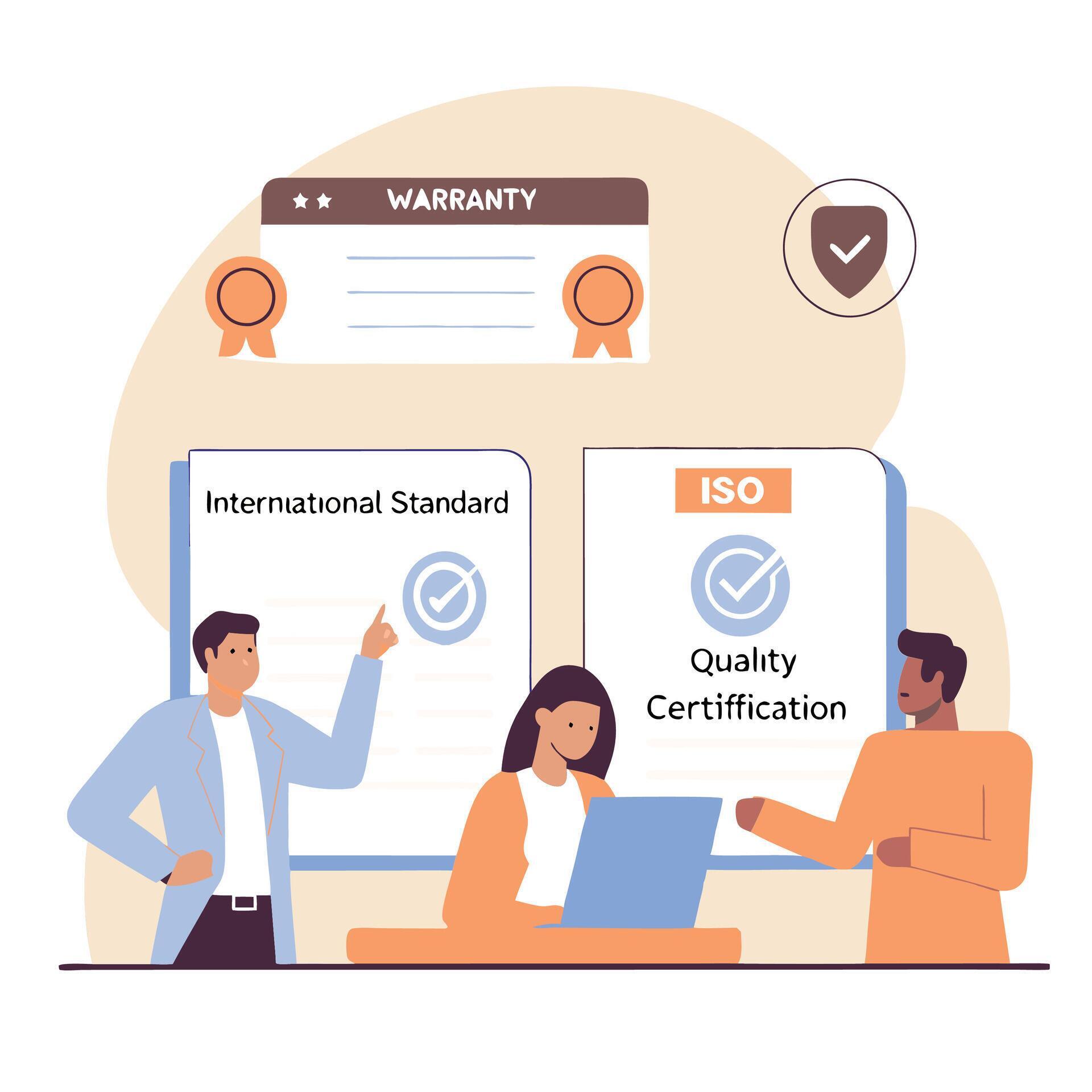 Flat design of ISO Quality Certification and International Standards Compliance Concept 56532622 ...