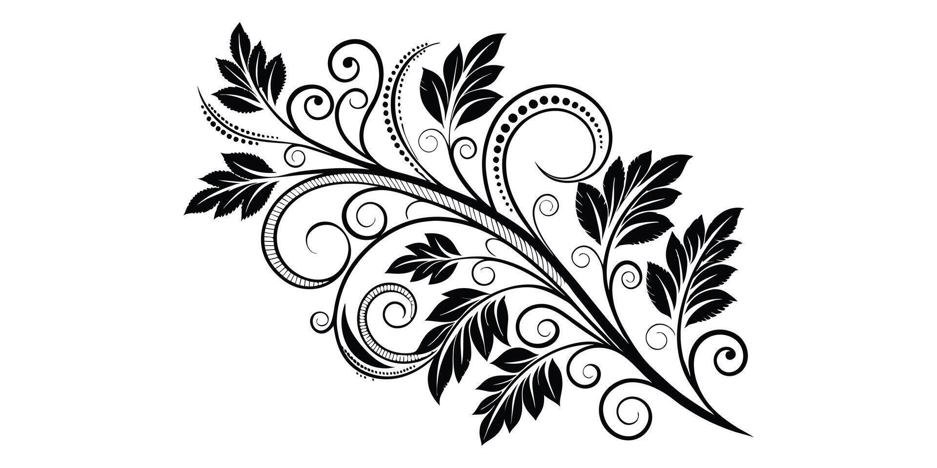 Decorative Floral Scrollwork Classic Illustration 56535302 Vector Art ...