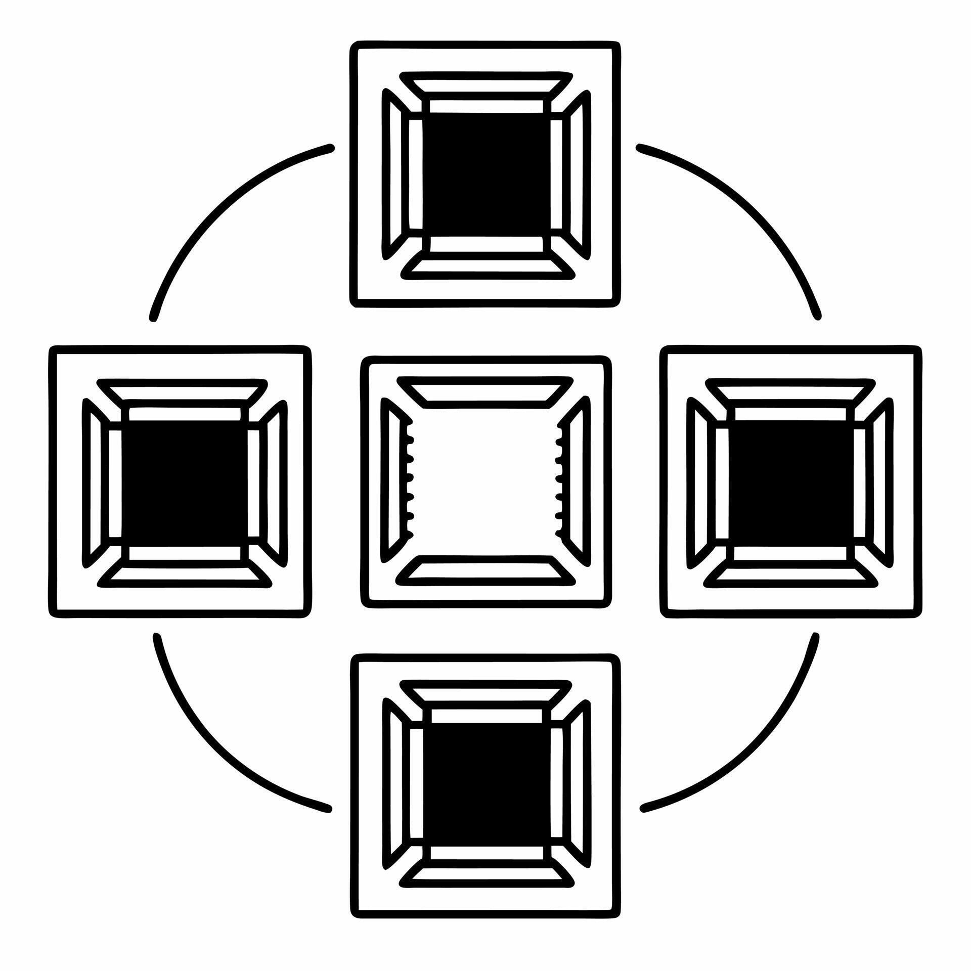 Flat AI orchestrated circular economy system concept as Close up of AI processor coordinating ...