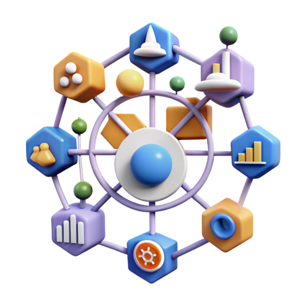 Integrated Data System Visualizing Interconnected Business Metrics 56547755 PNG
