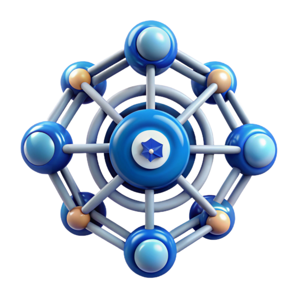 Network Structure Interconnected Nodes And Central Hub 56547760 Png