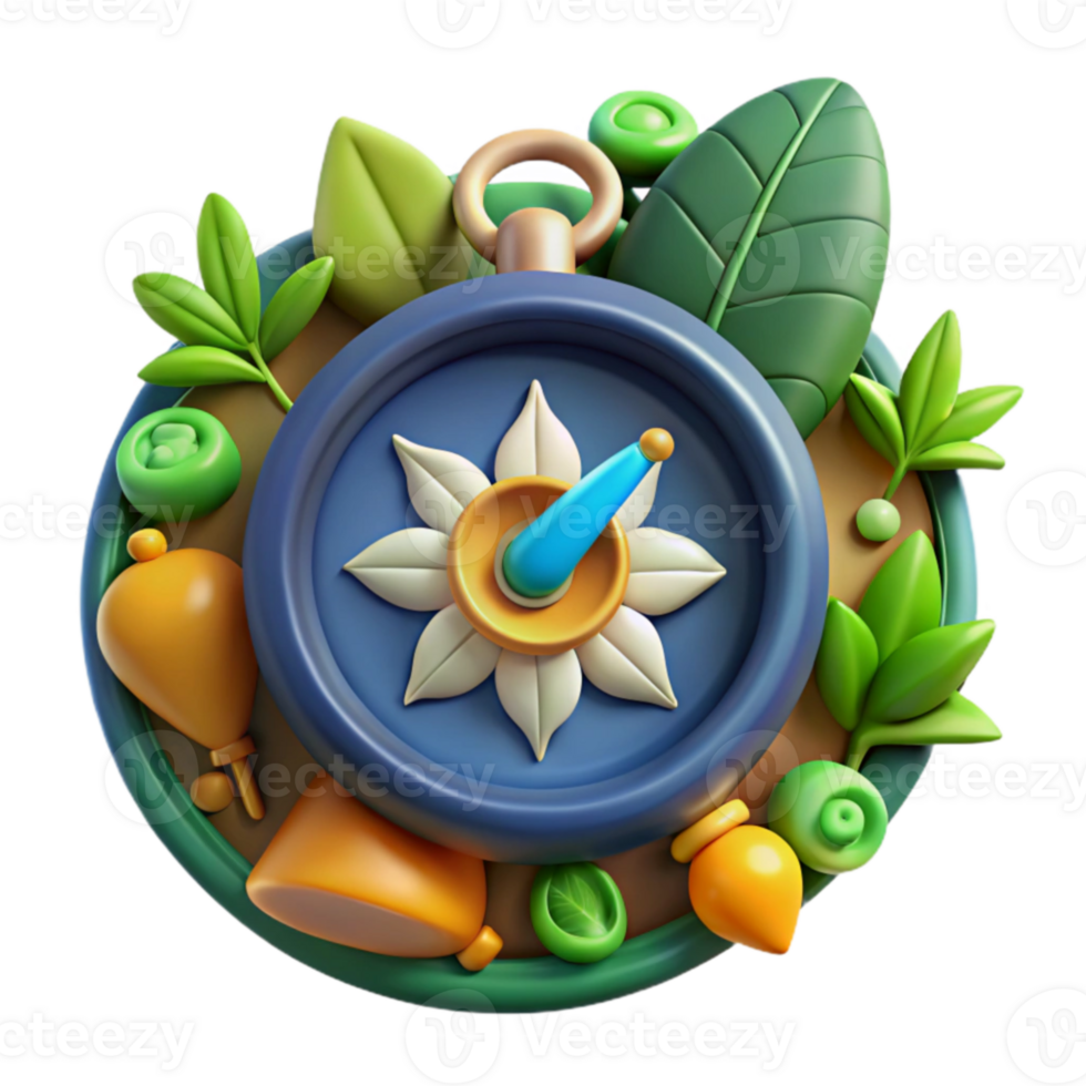 3d Compass Nature Floral Guidance Adventure Exploration Journey