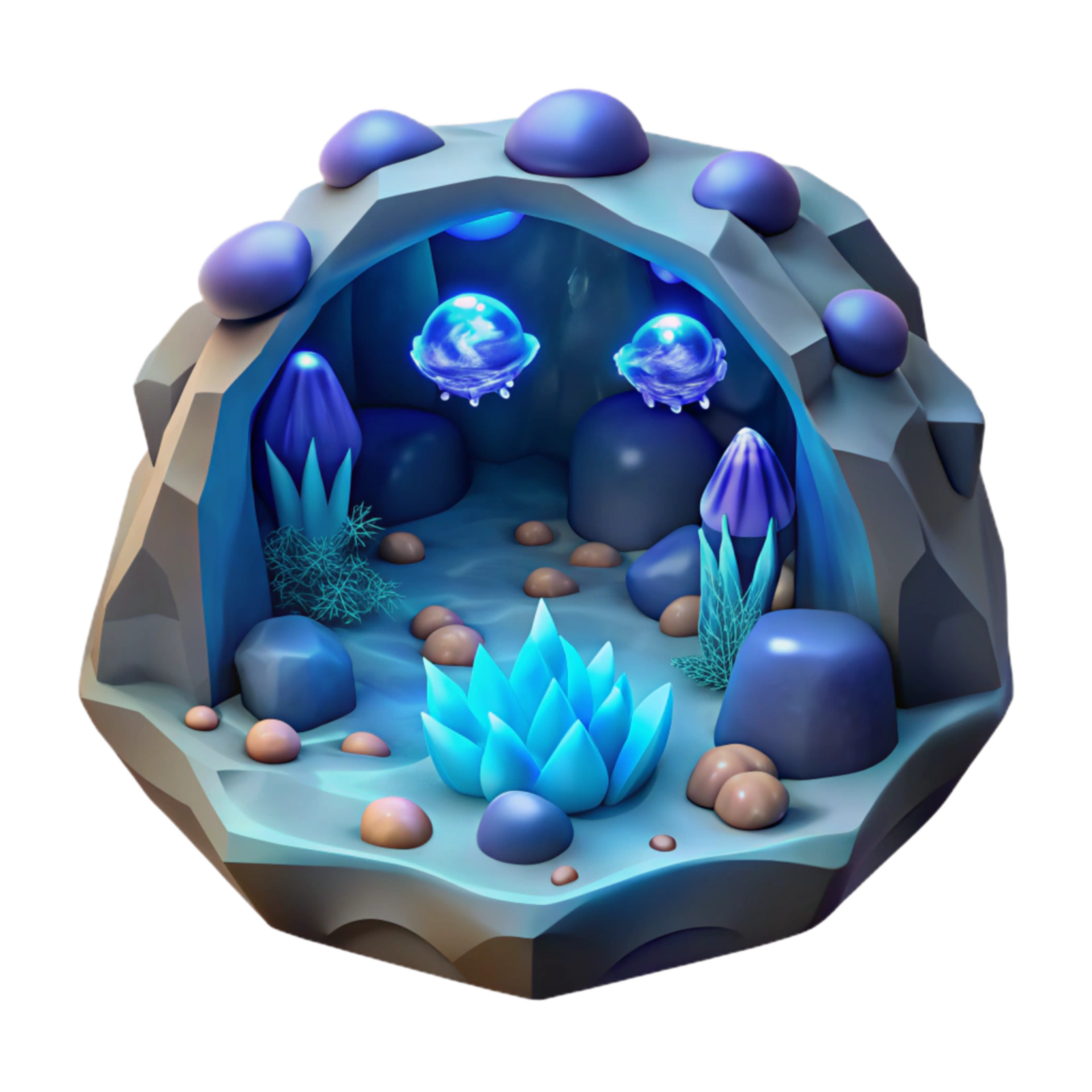Enchanted Cave Luminescent Flora and Fauna 56548876 PNG