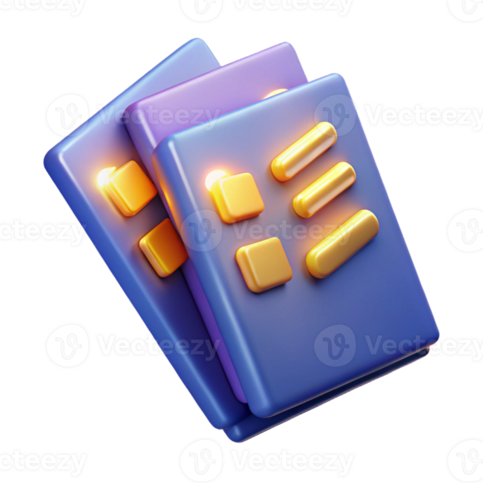 3D Render of Stacked Interface Buttons 56549813 PNG