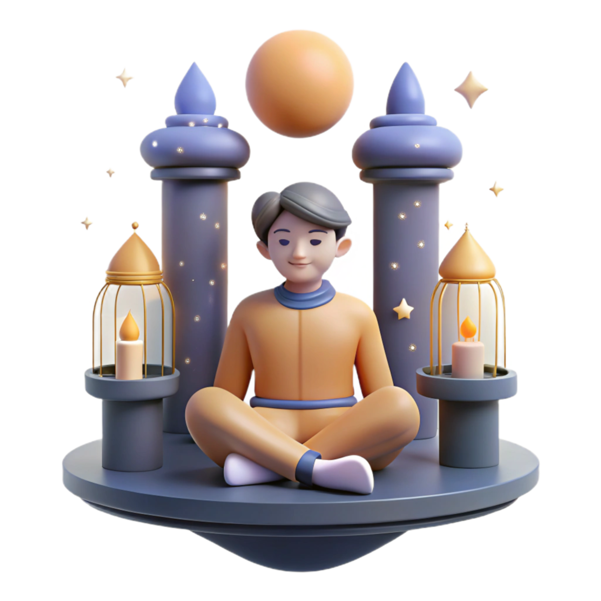 Tranquil Meditation 3D Render of Peaceful Person in Sacred Space 56550394 PNG