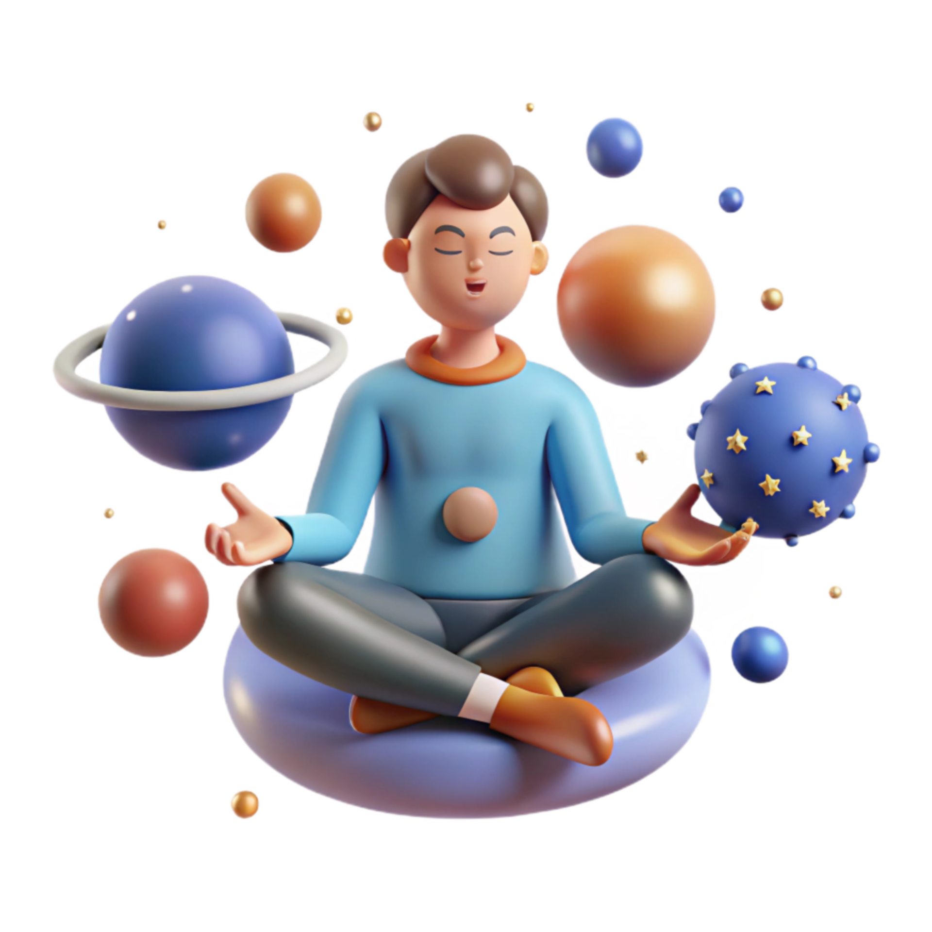 Mindfulness, Planets, and Cosmic Balance A 3D Illustration 56550468 PNG