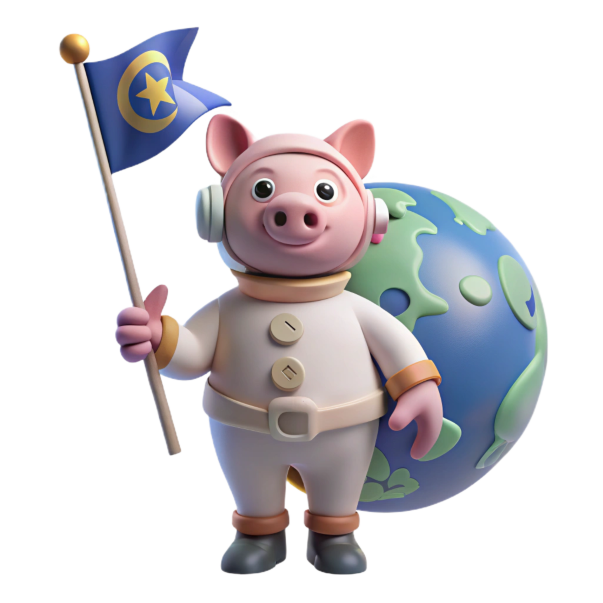 Pig Astronaut Explores Planet Earth 56550973 PNG