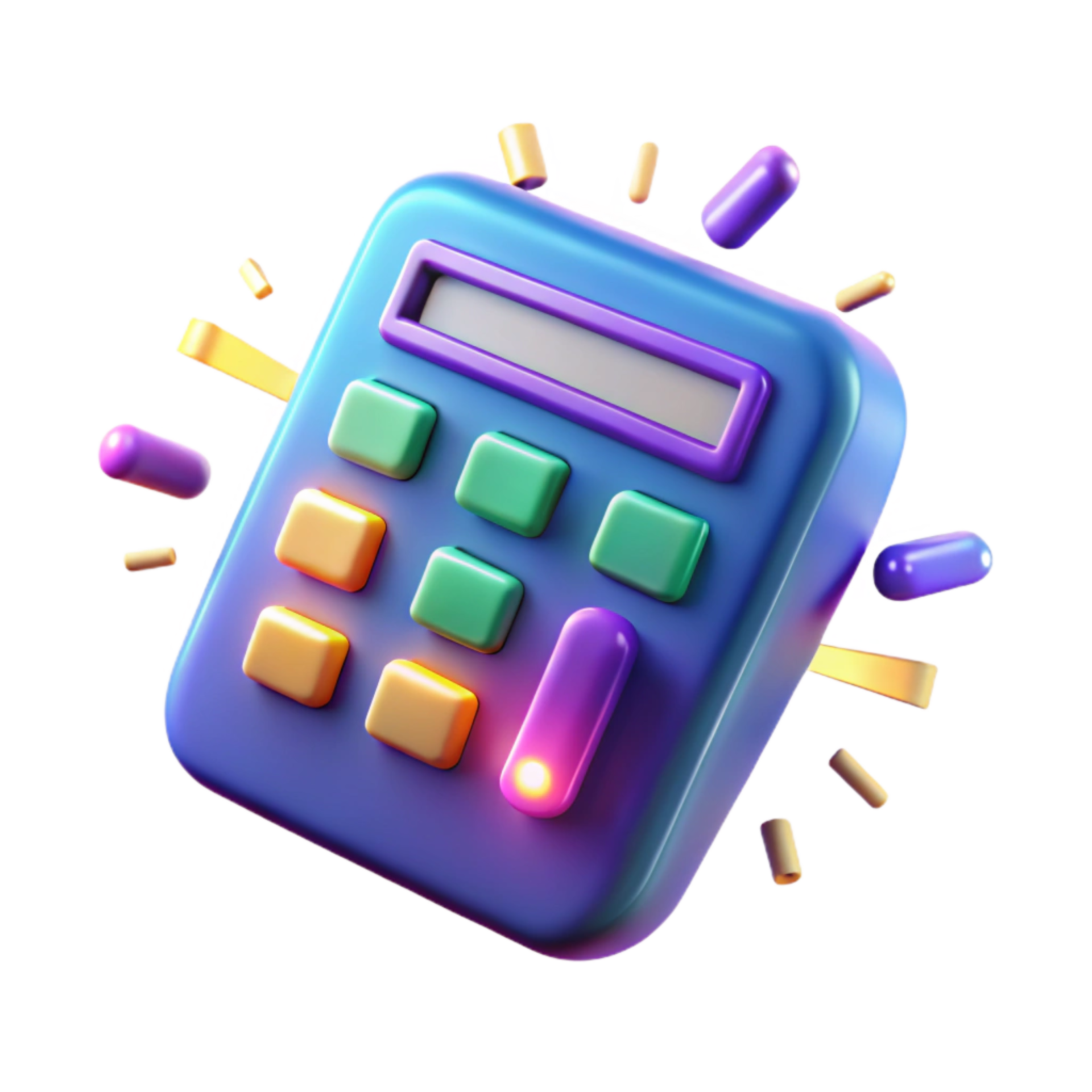 Colorful Calculator Math Numbers Buttons Arithmetic Counting