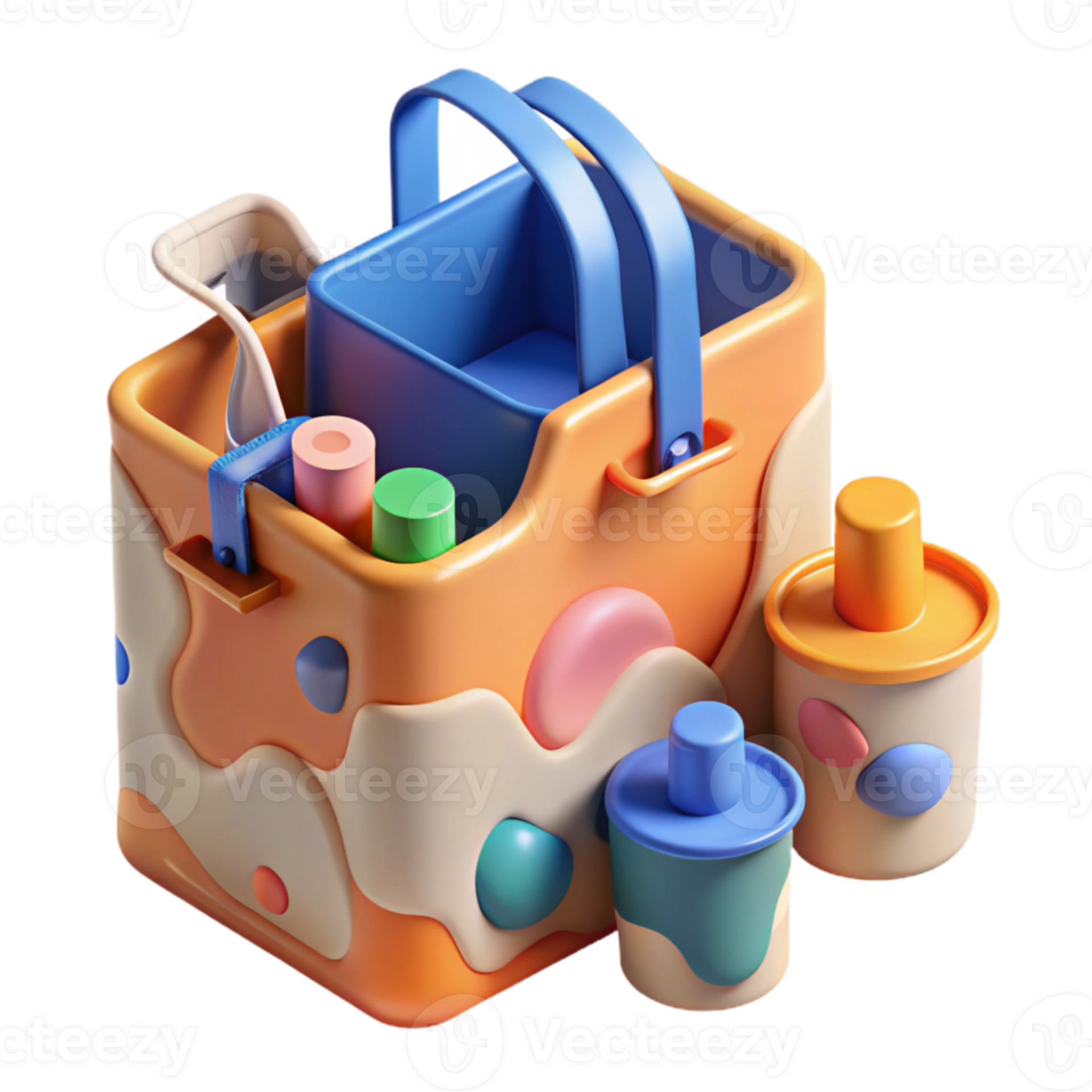 Colorful Playtime Caddy Kids Storage Organization 56555481 PNG