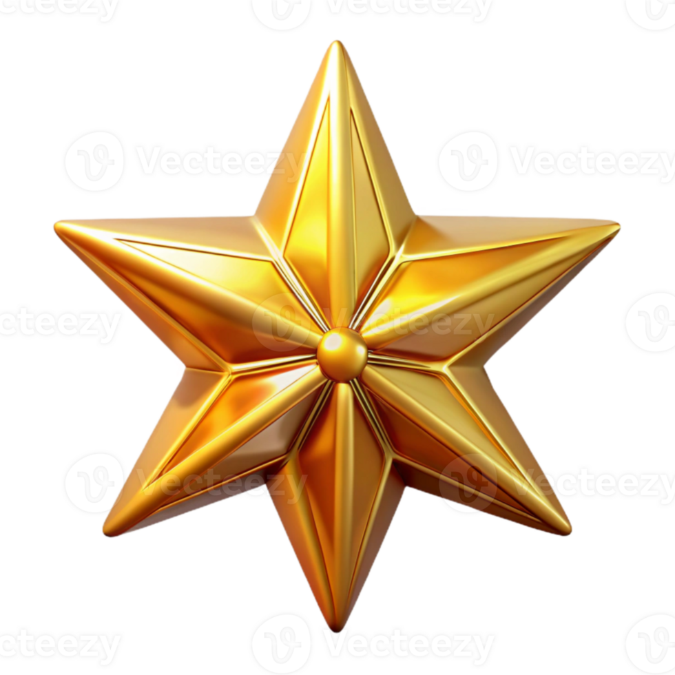 dramatic classic Golden Star 3D Render professional 56556445 PNG