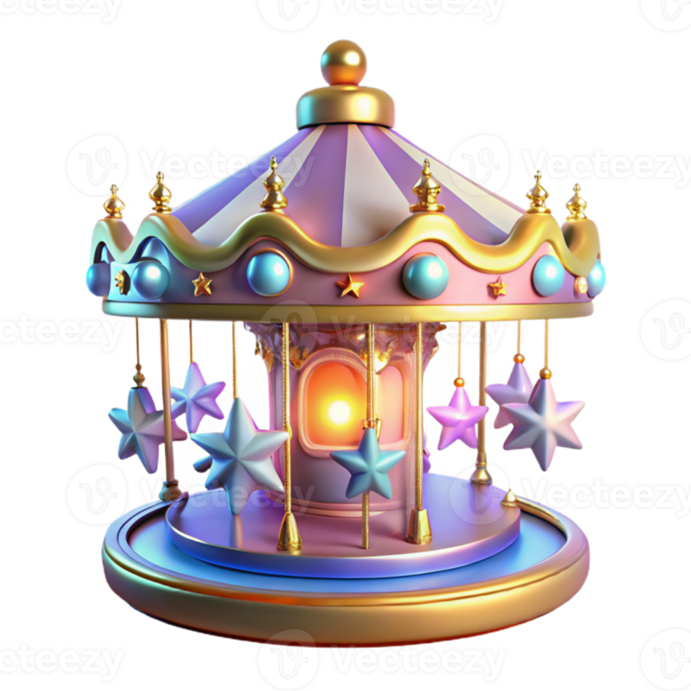 stunning classic Whimsical 3D Carousel Illustration original 56557244 PNG