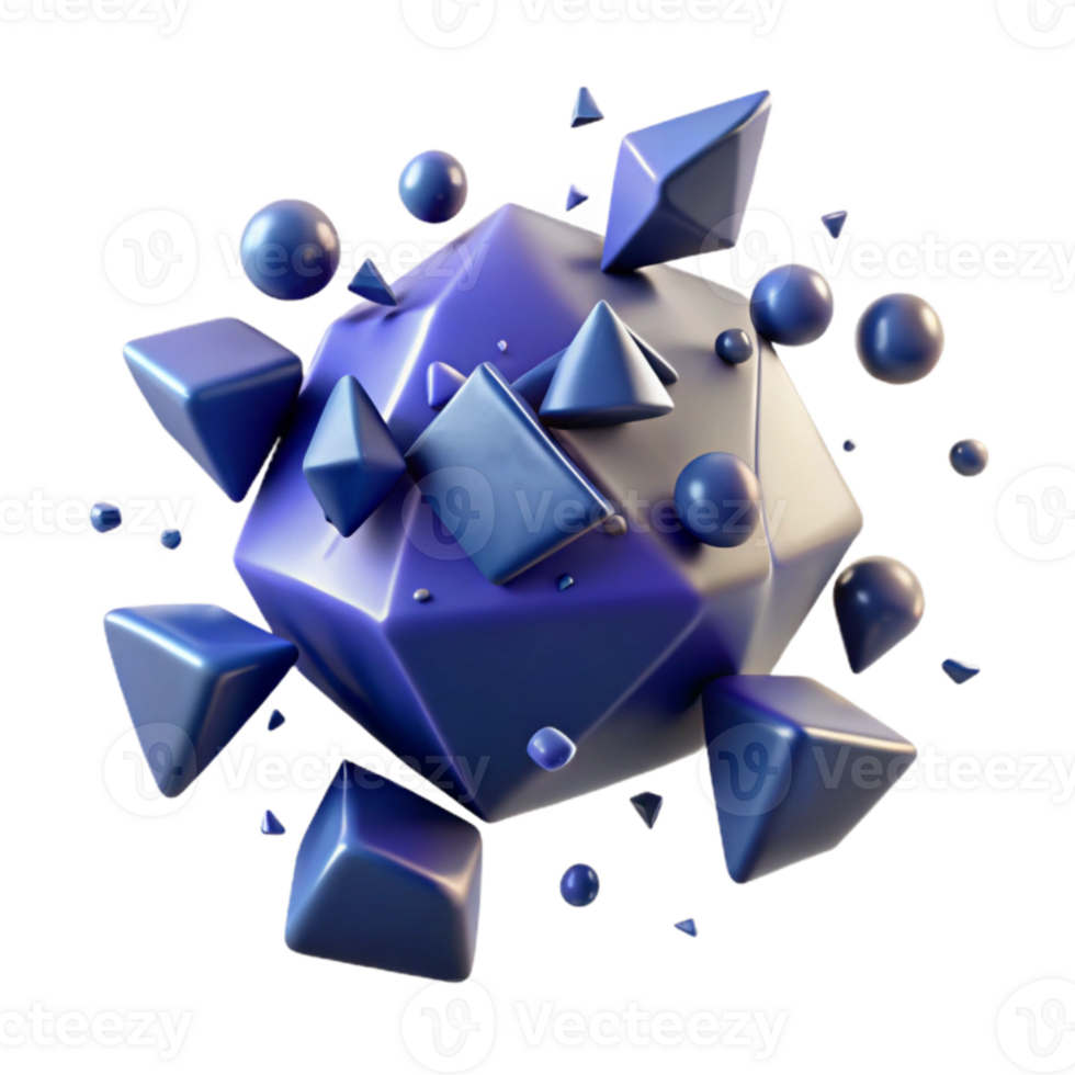 Abstract 3d Geometric Shapes Cubes Spheres And Cones 56557715 Png