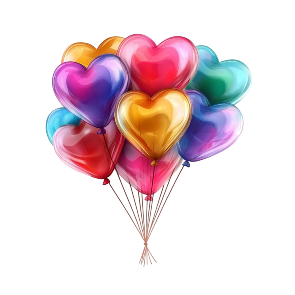 Colorful Heart Shaped Balloons 56565347 PNG
