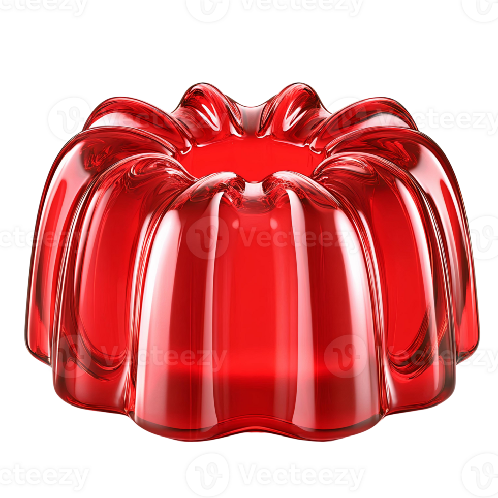 Red gelatin mold dessert on transparent background 56566351 PNG