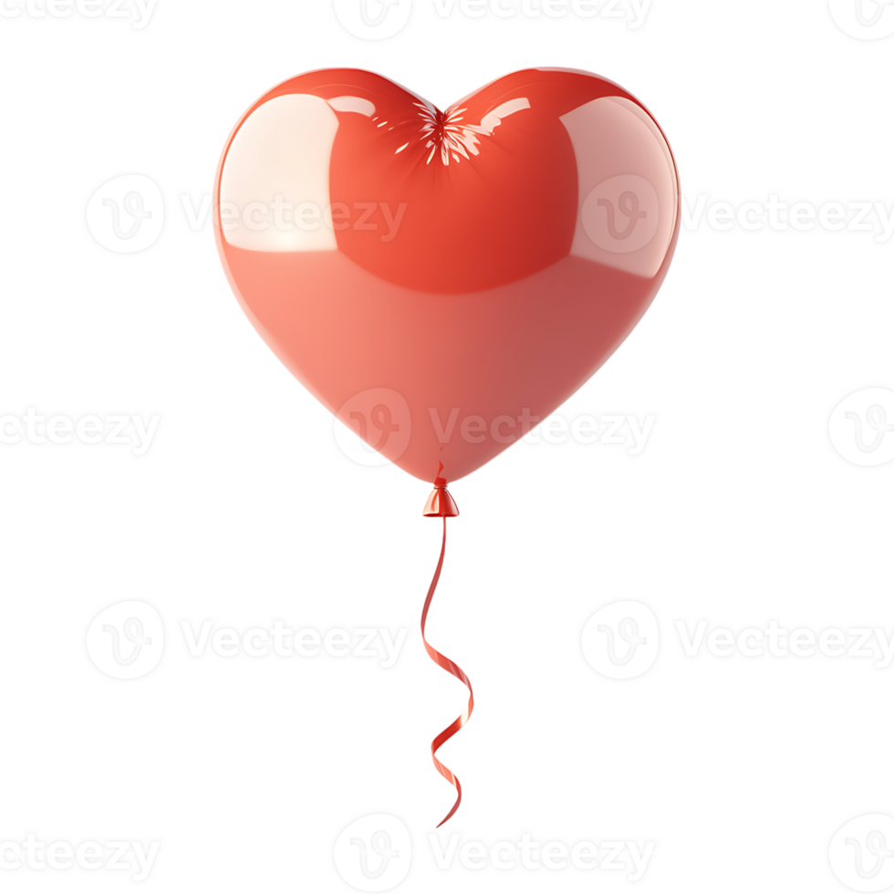 Red heart shaped balloon on transparent background 56566751 PNG
