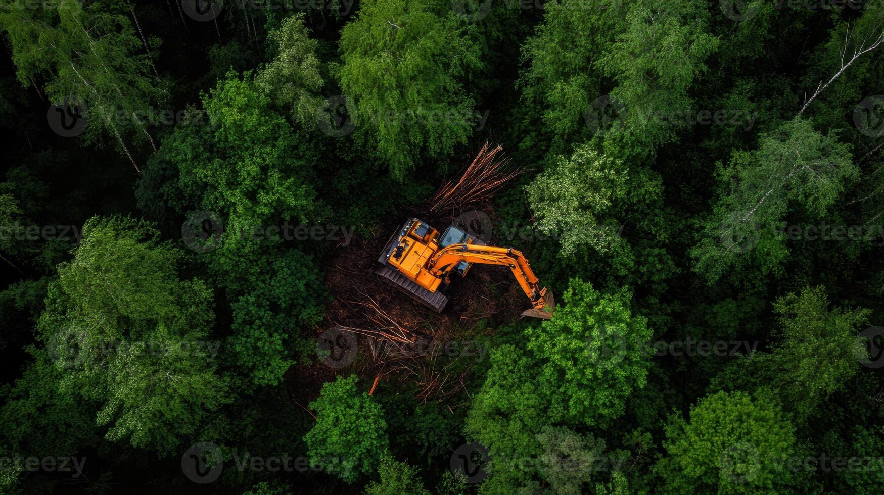massive bulldozer clearing trees in dense forest, creating path ... massive bulldozer clearing trees in dense forest, creating path ...