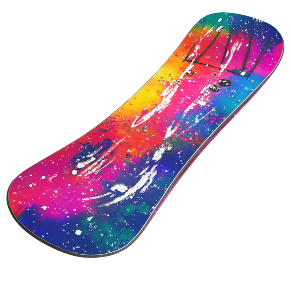 3d snowboard with colorful paint 56573761 PNG