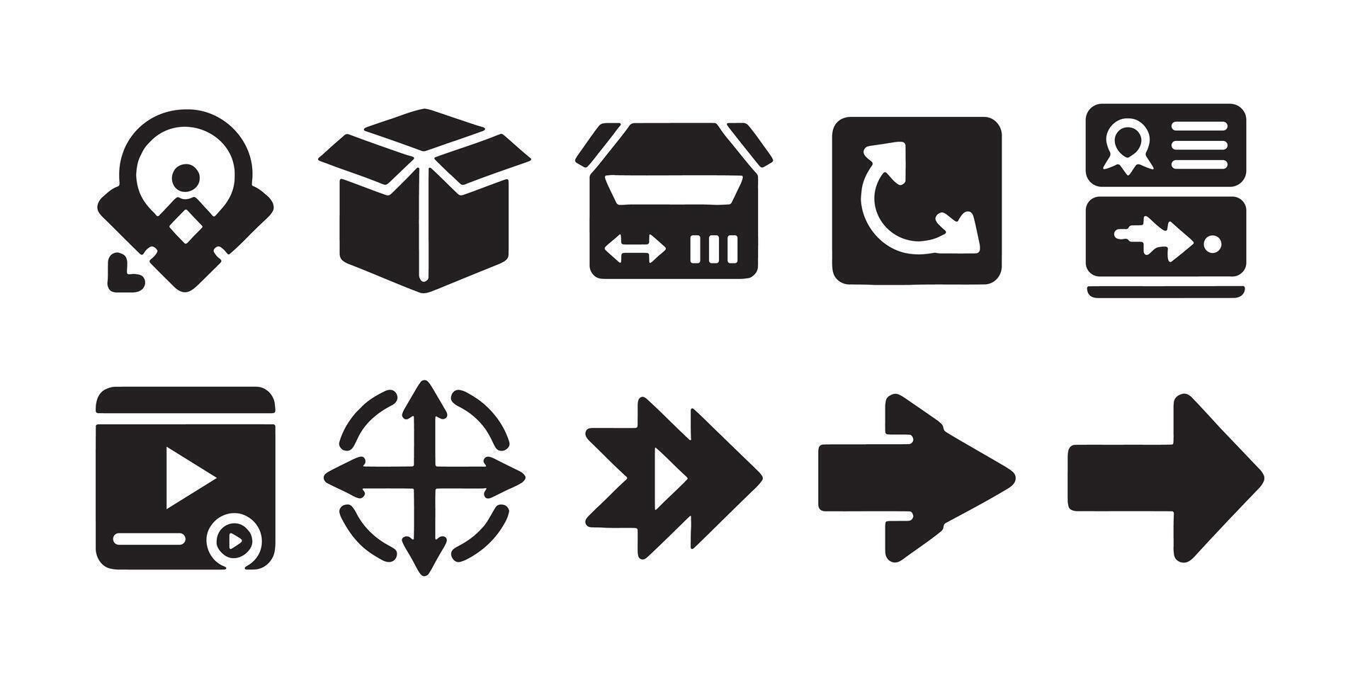 DataFlow Essentials Minimal Black Icons for Seamless Transfers 56585513 ...