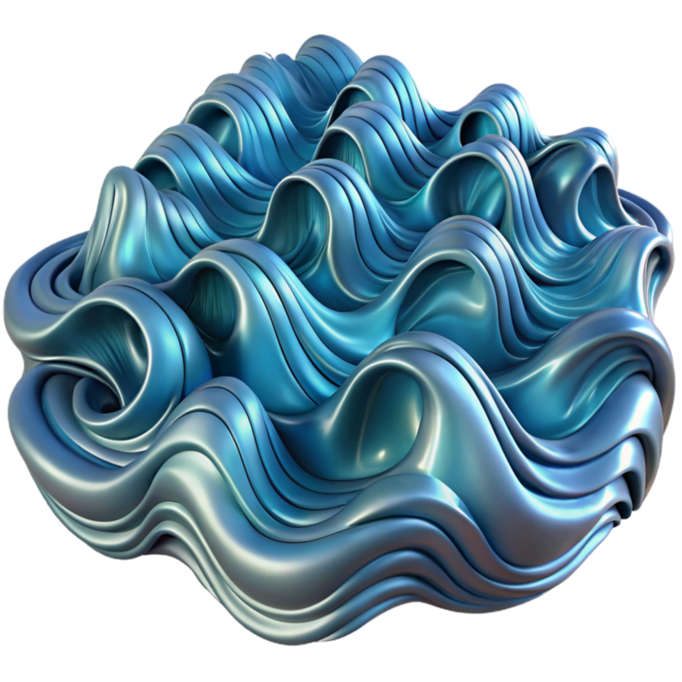 Extraordinary Rustic Abstract 3d Blue Wave Render Exclusive 56591039 Png