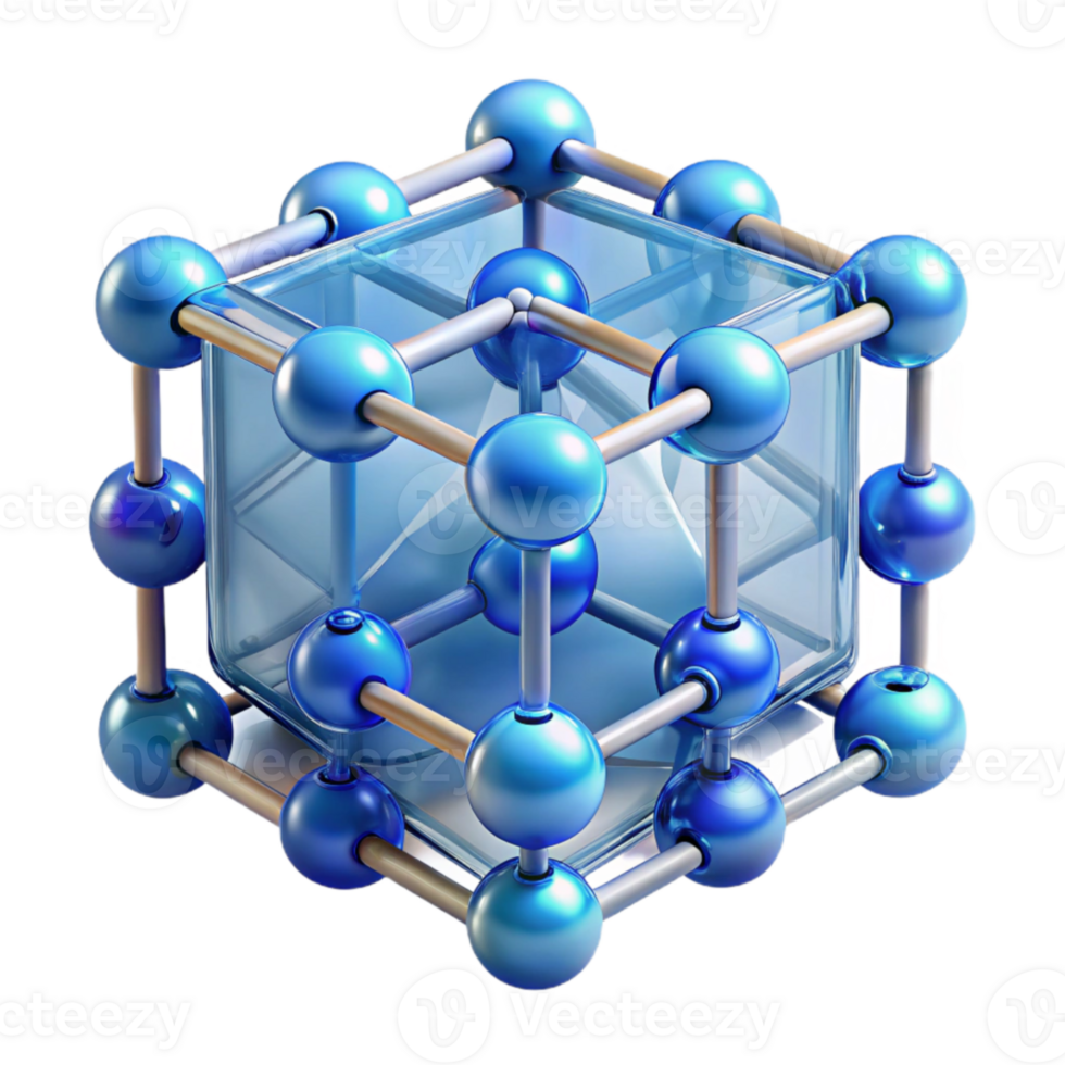 Wonderful Modern Cubic Crystal Structure 3d Molecular Model Original