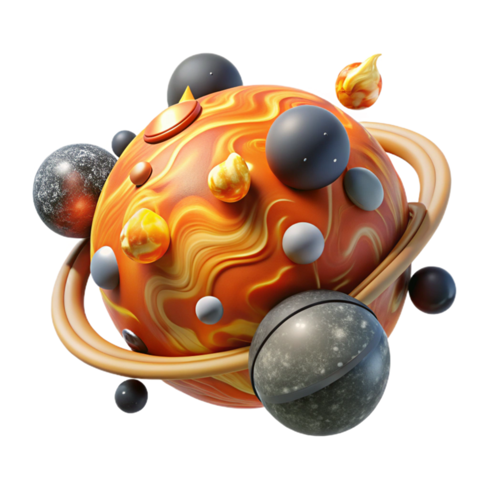 Extraordinary Artistic Cosmic Orb Abstract Planetary Render Detailed