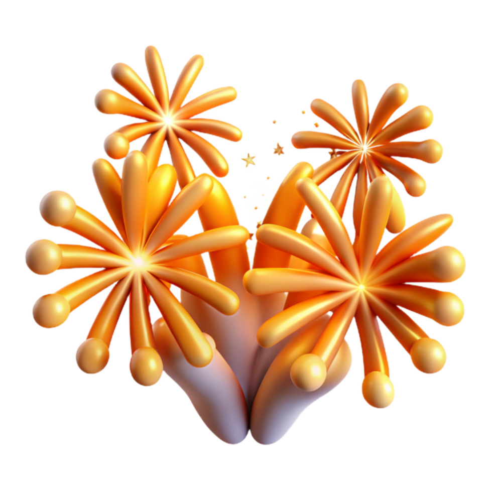Golden Fireworks Burst Celebration Design 56594512 PNG