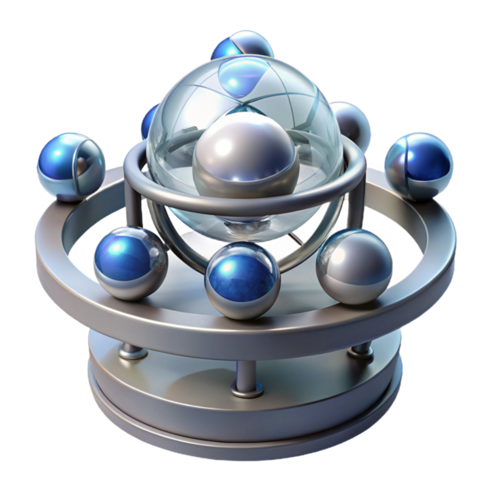 Atomic Model Exploring Subatomic Particles And Orbital Structure