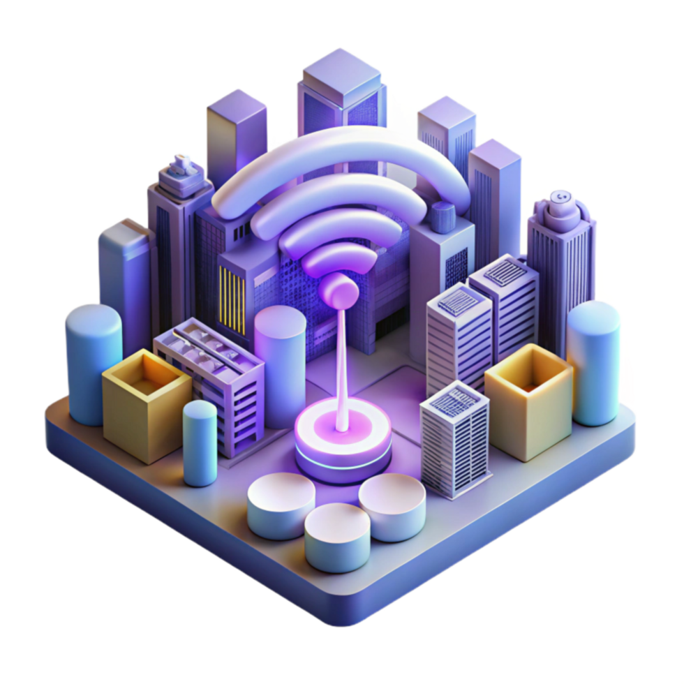 Smart City Wireless Network Ubiquitous Connectivity Infrastructure 56594615 Png