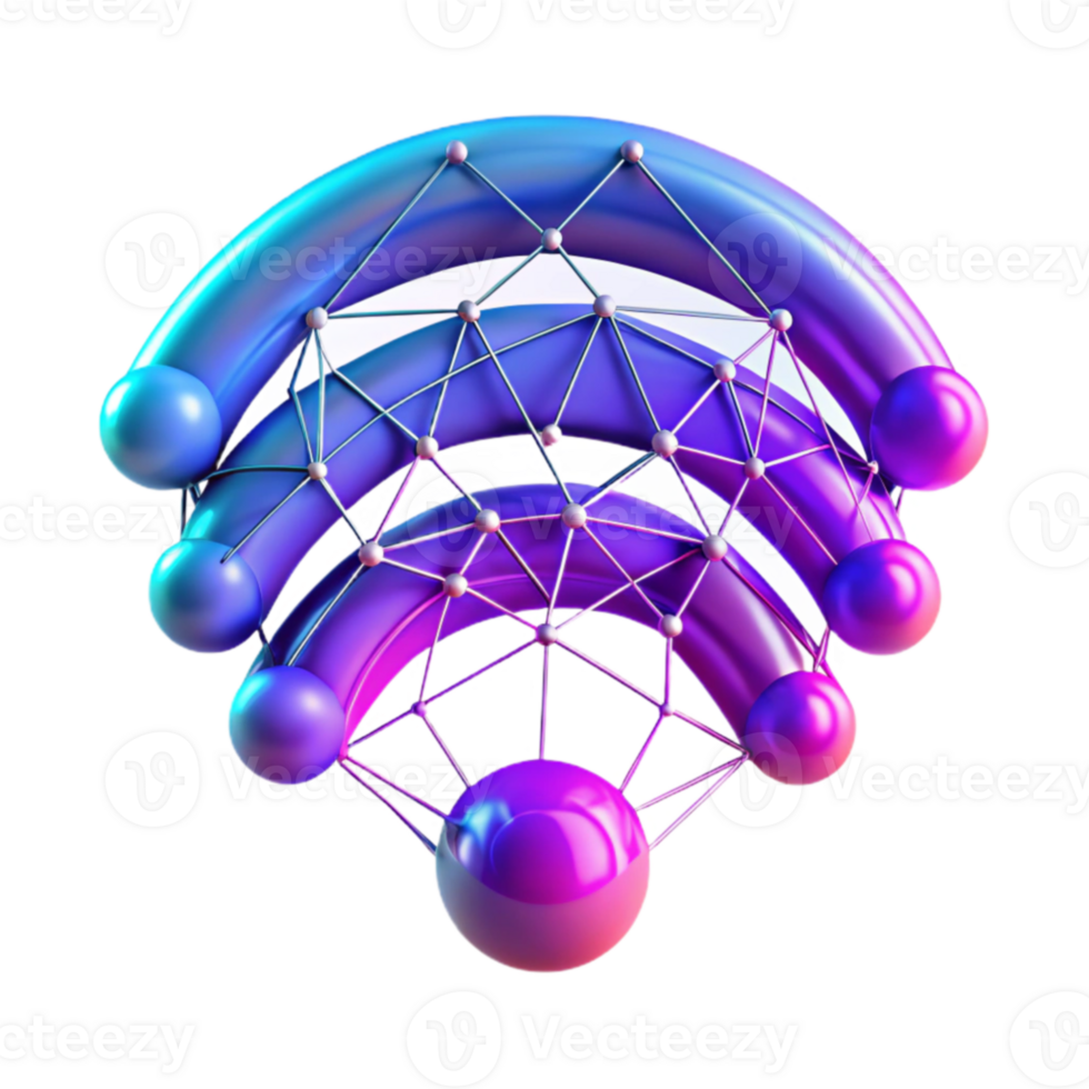 Abstract Network Connection 3d Render Of Interconnected Nodes 56594758 Png