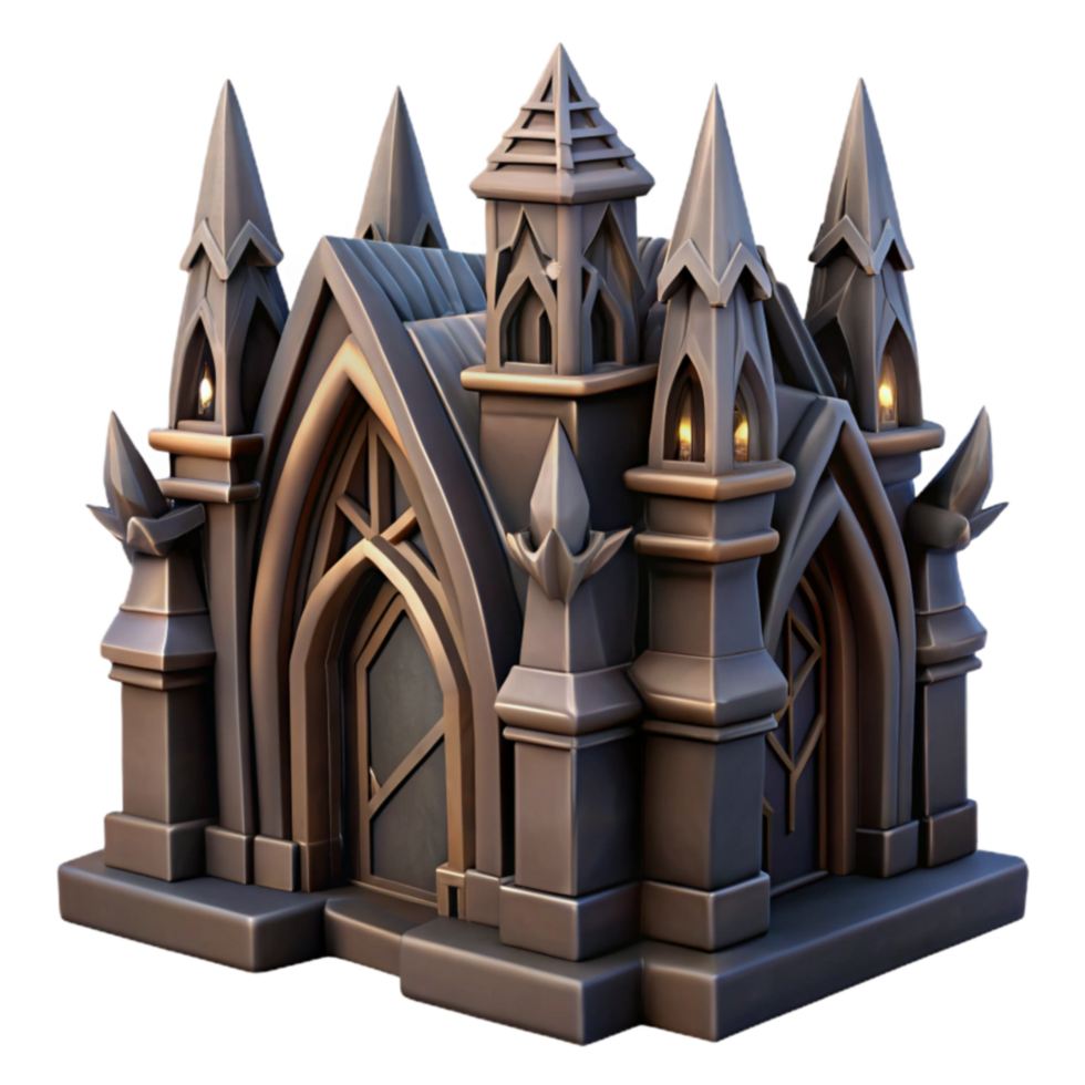 Gothic Castle 3D Model Dark Fantasy Architecture 56594910 PNG