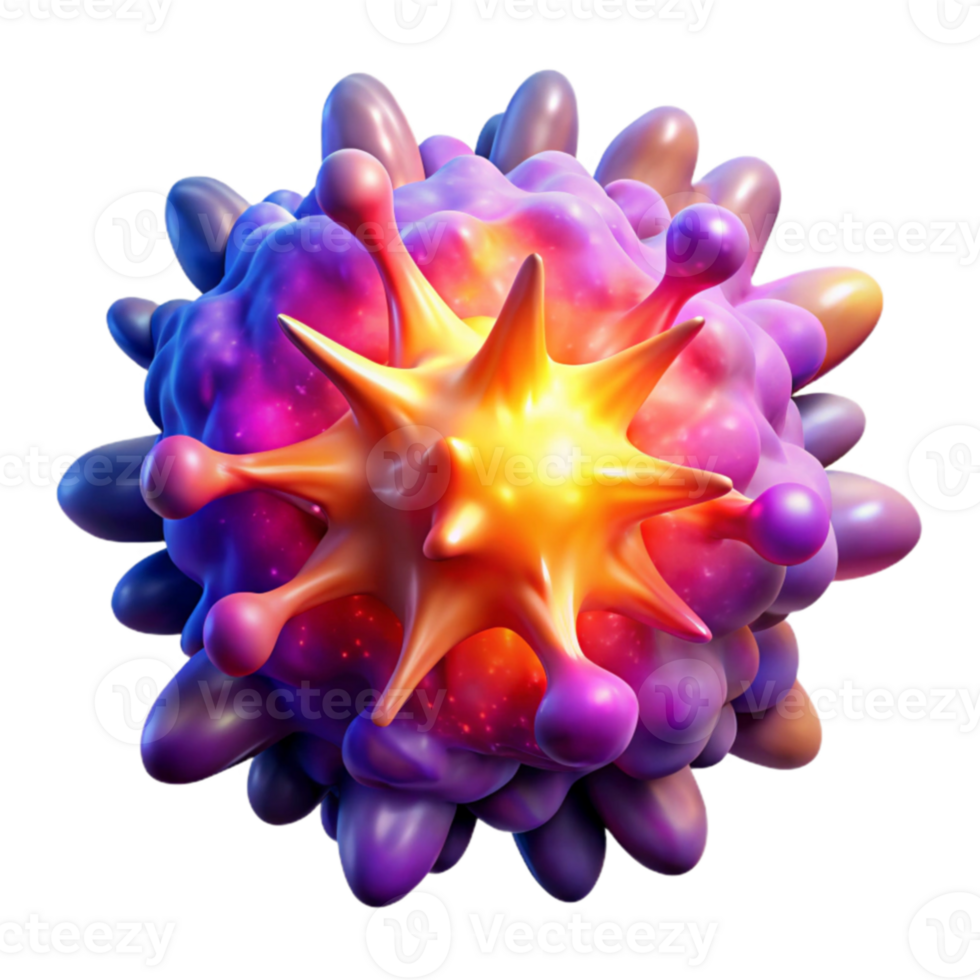 Magnificent Vintage Microscopic Cellular Structure 3d Model Of Viral Infection 4k 56595500 Png