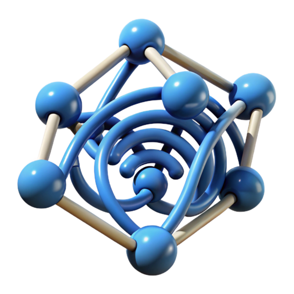 Serene Traditional Abstract 3d Network Structure Interconnected Nodes And Circular Pathways High