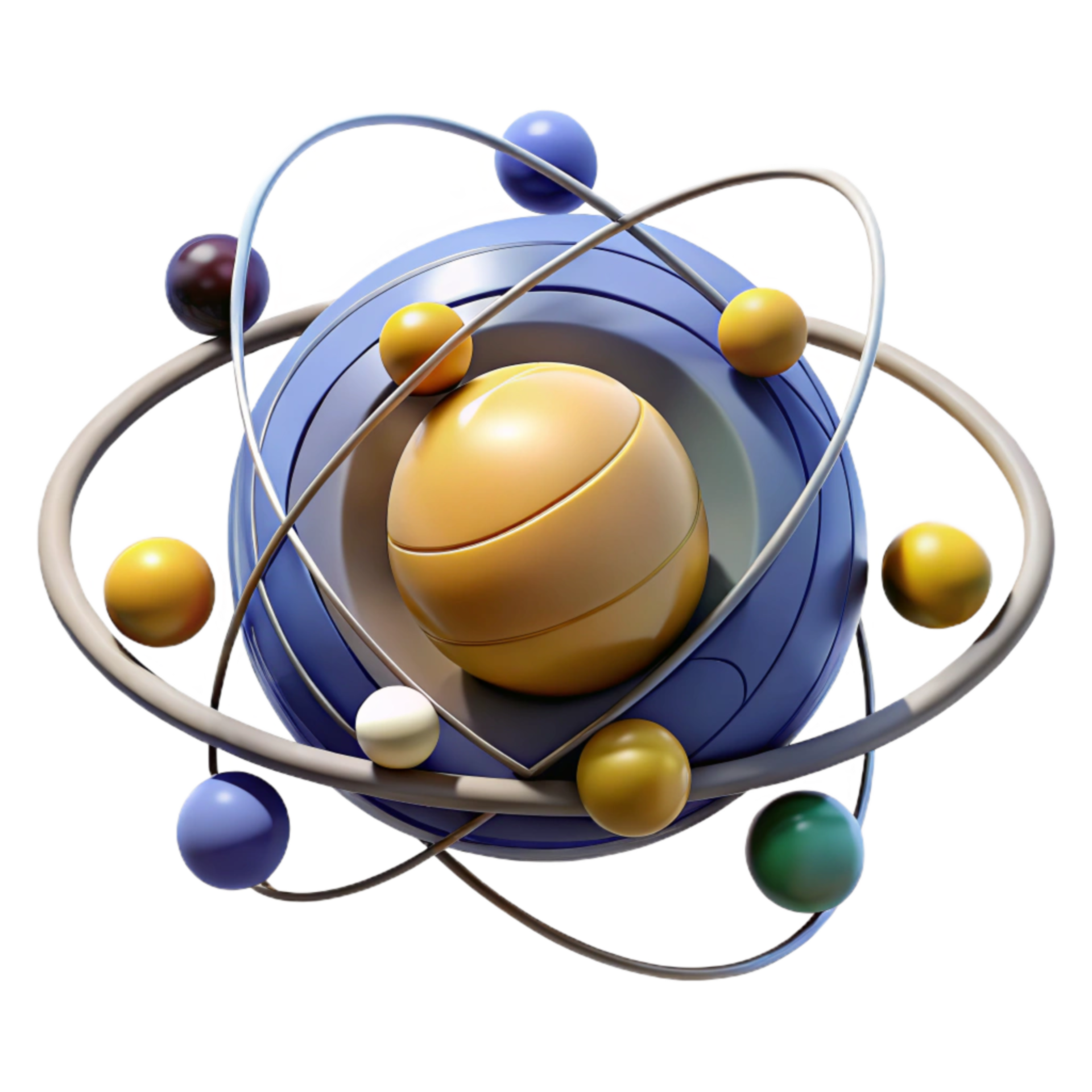 Atomic Structure 3d Model Of Electron Orbits 56596167 Png